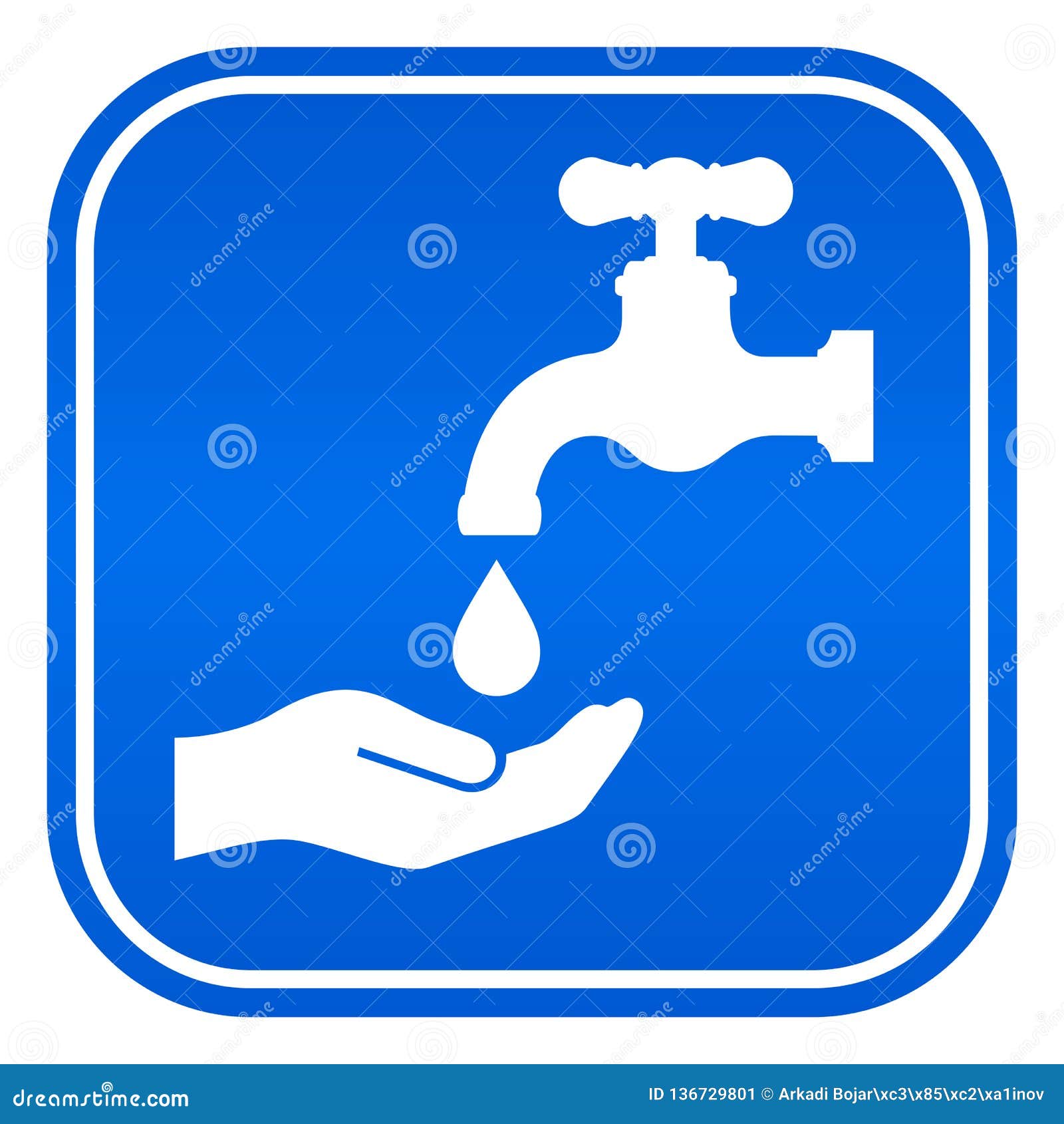 Wash hands vector sign stock vector. Illustration of hand - 136729801