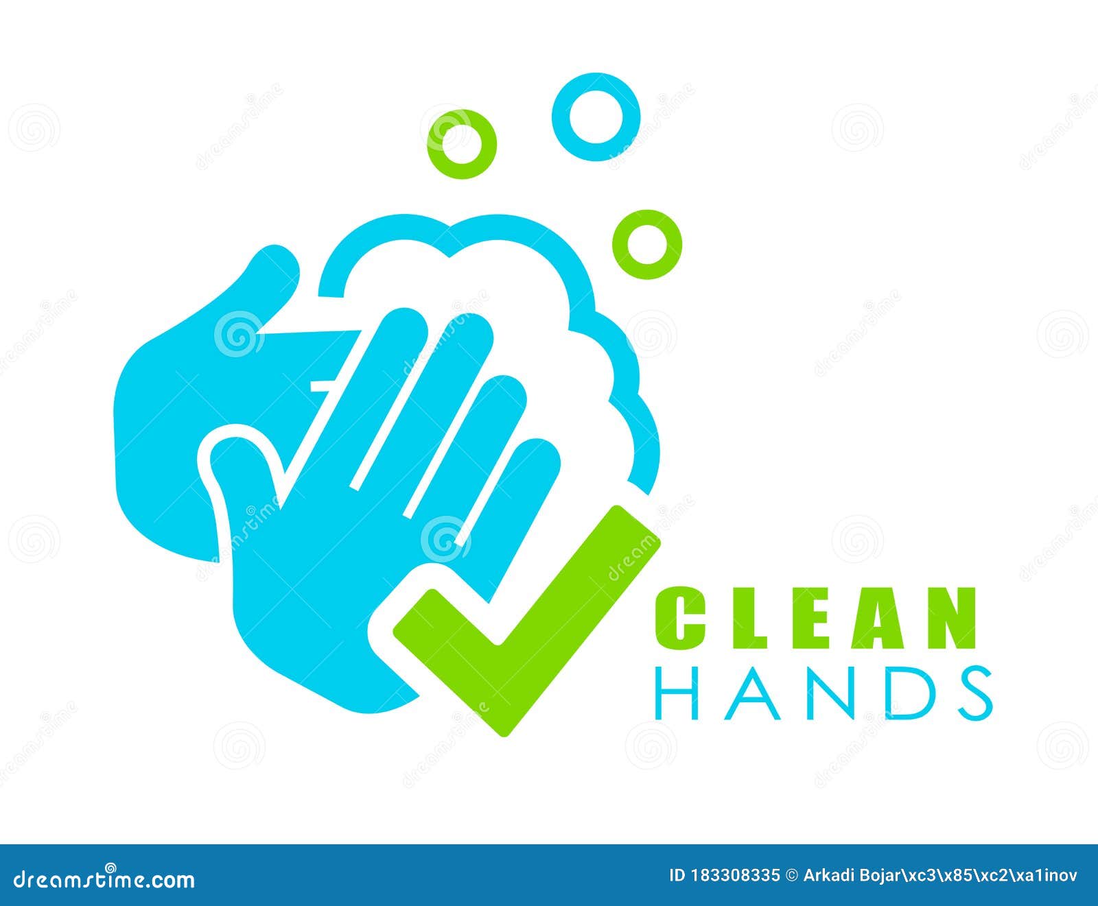 Wash And Keep Clean Your Hands Vector Logo | CartoonDealer.com #183308335