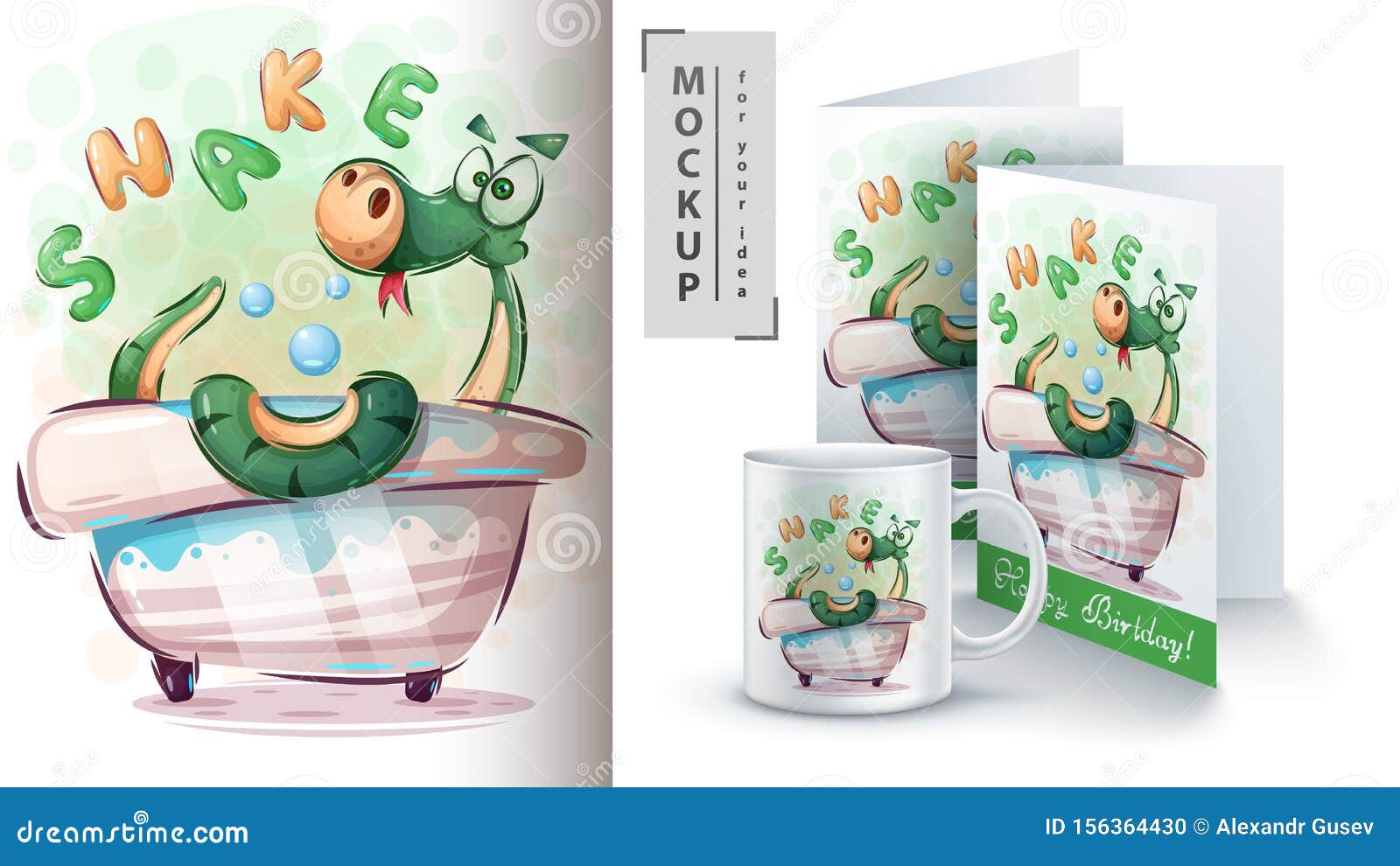 Snake Poster Set. Doodle Hand Drawn Pink And Blue Snakes On Dark ...