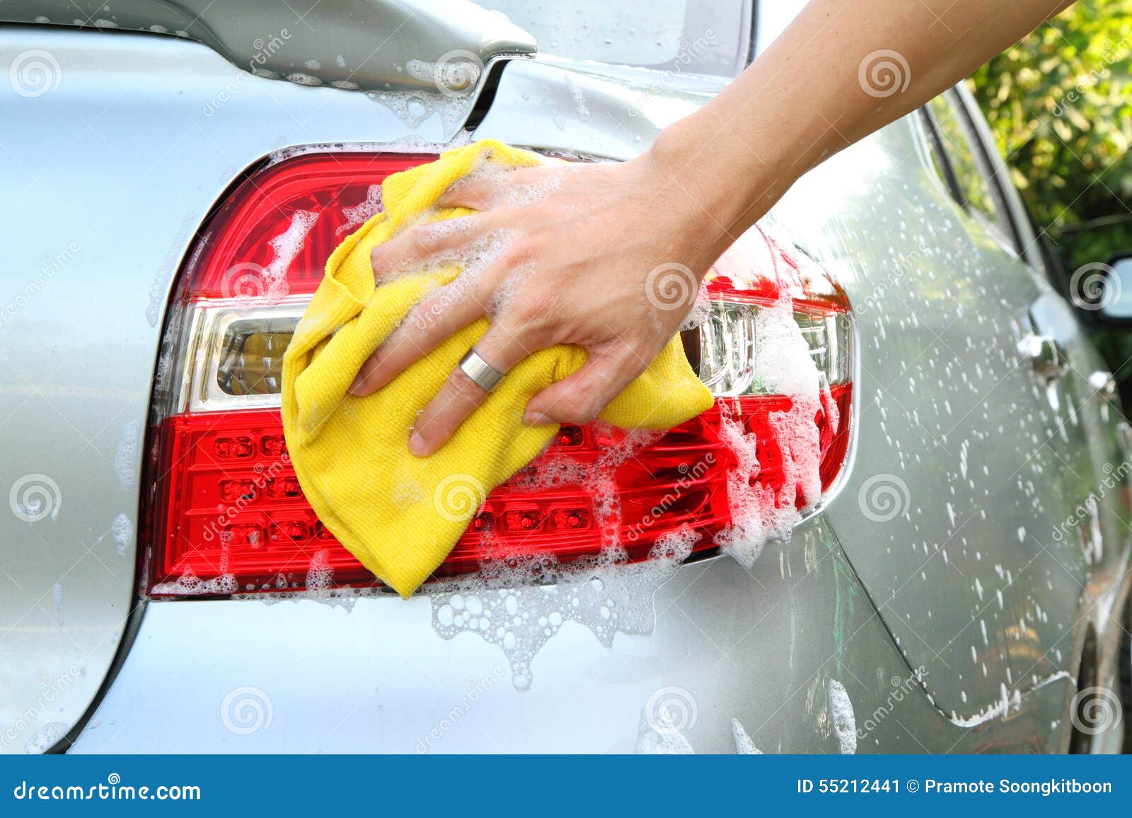 Wash the tail light stock image. Image of yellow, automobile - 55212441