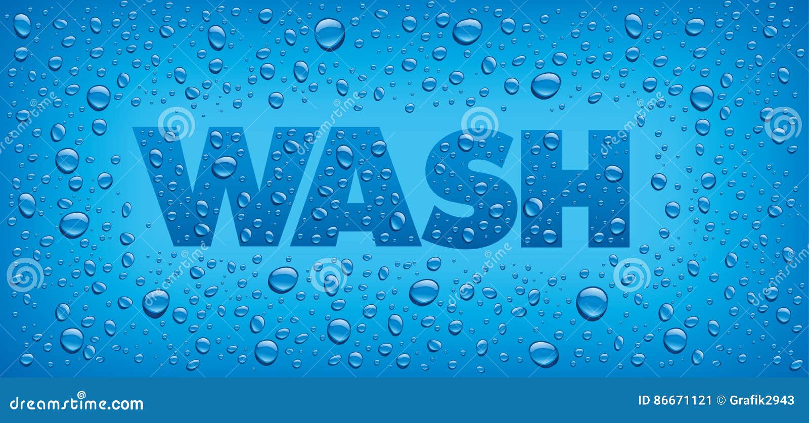 Wash Word with Water Drops on Blue Background Stock Illustration ... Wash Word with Water Drops on Blue Background Stock Illustration ...
