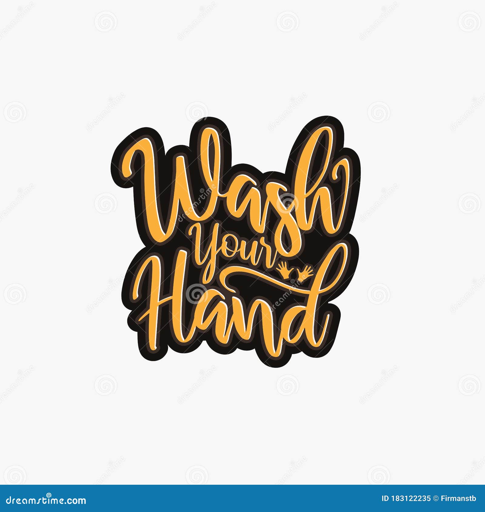 Wash Your Hand Lettering, Typography Graphic Design Stock Vector ...