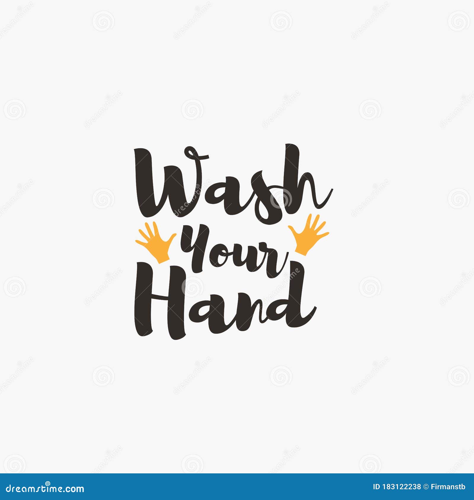 Wash Your Hand Lettering, Typography Graphic Design Stock Vector ...