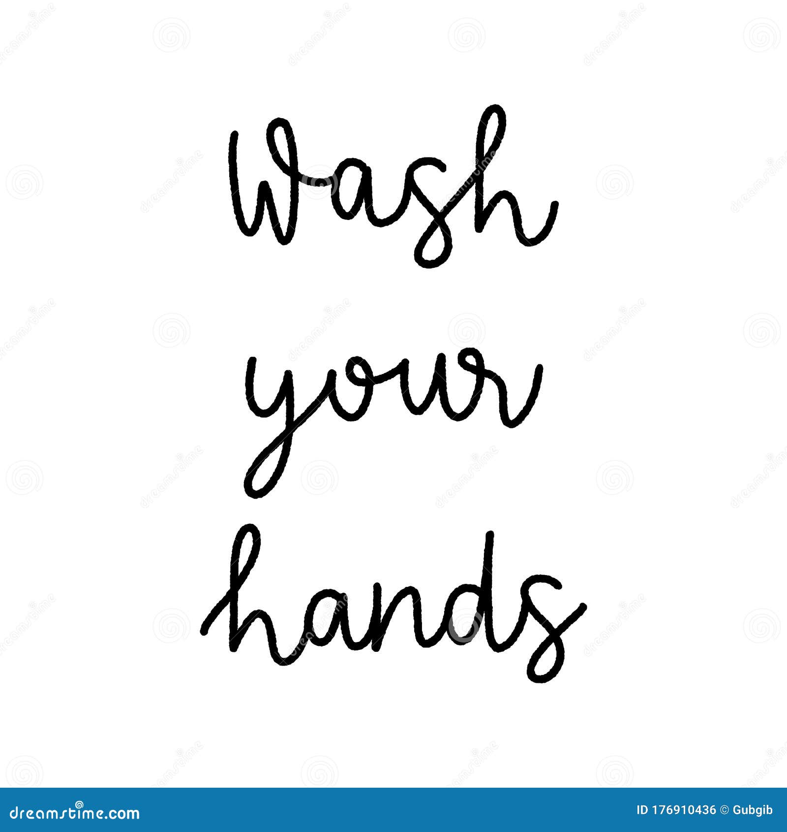 Wash Your Hands Hand Lettering on White Background Stock Vector ...
