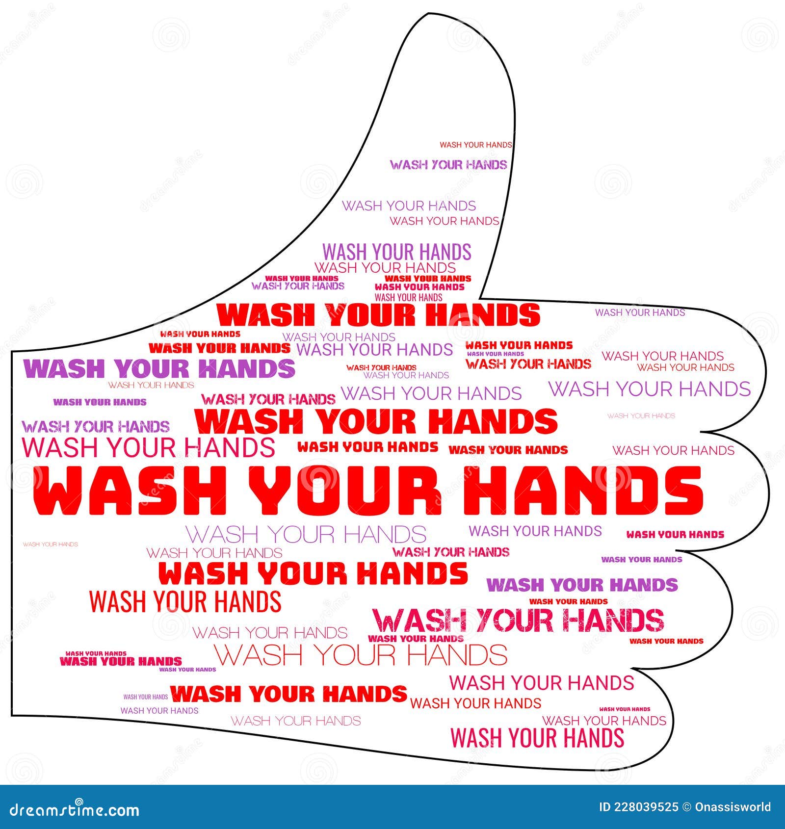 Wash Your Hands Text Printable Illustration Stock Illustration ...