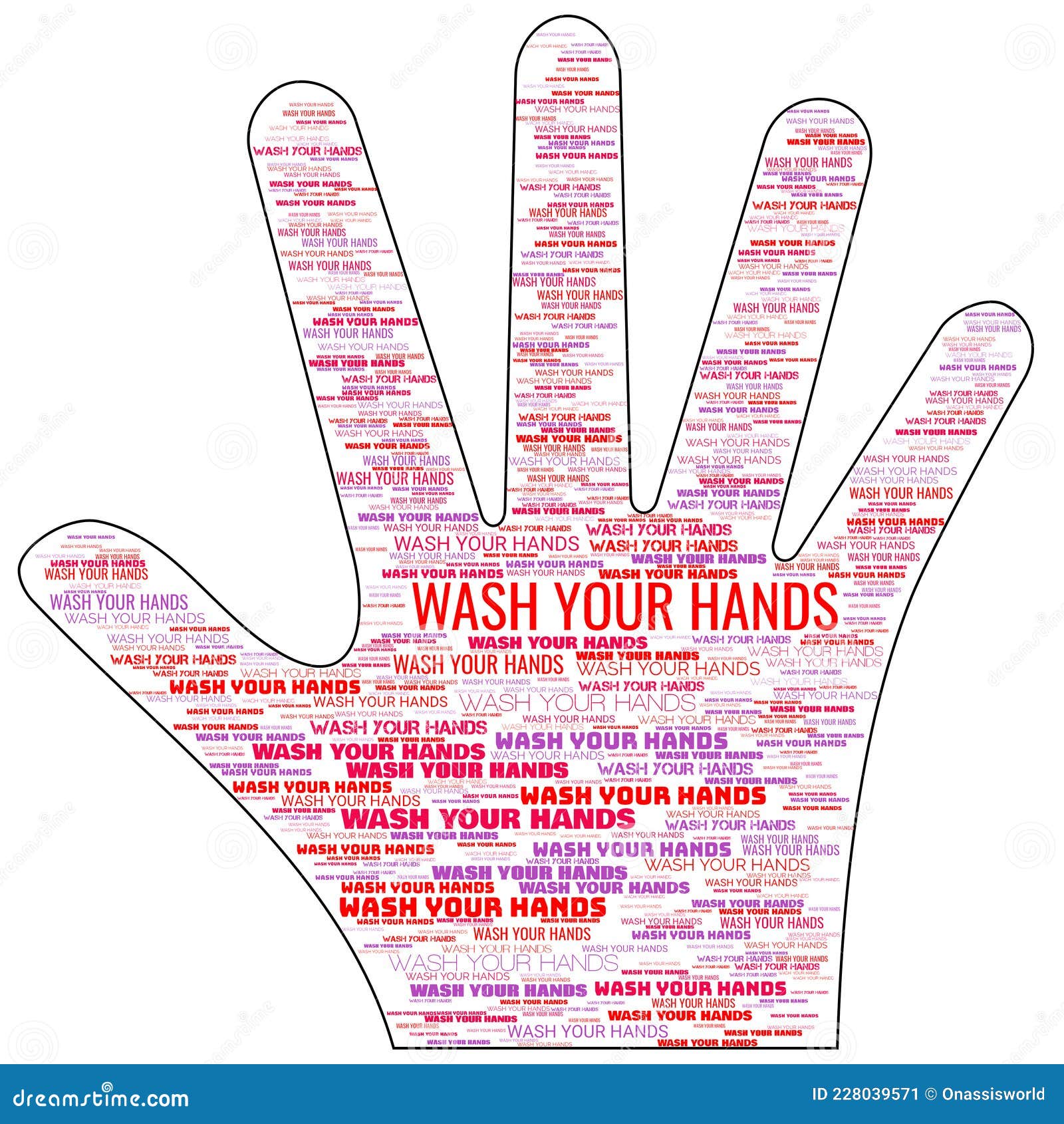 Wash Your Hands Text Printable Illustration Stock Illustration ...