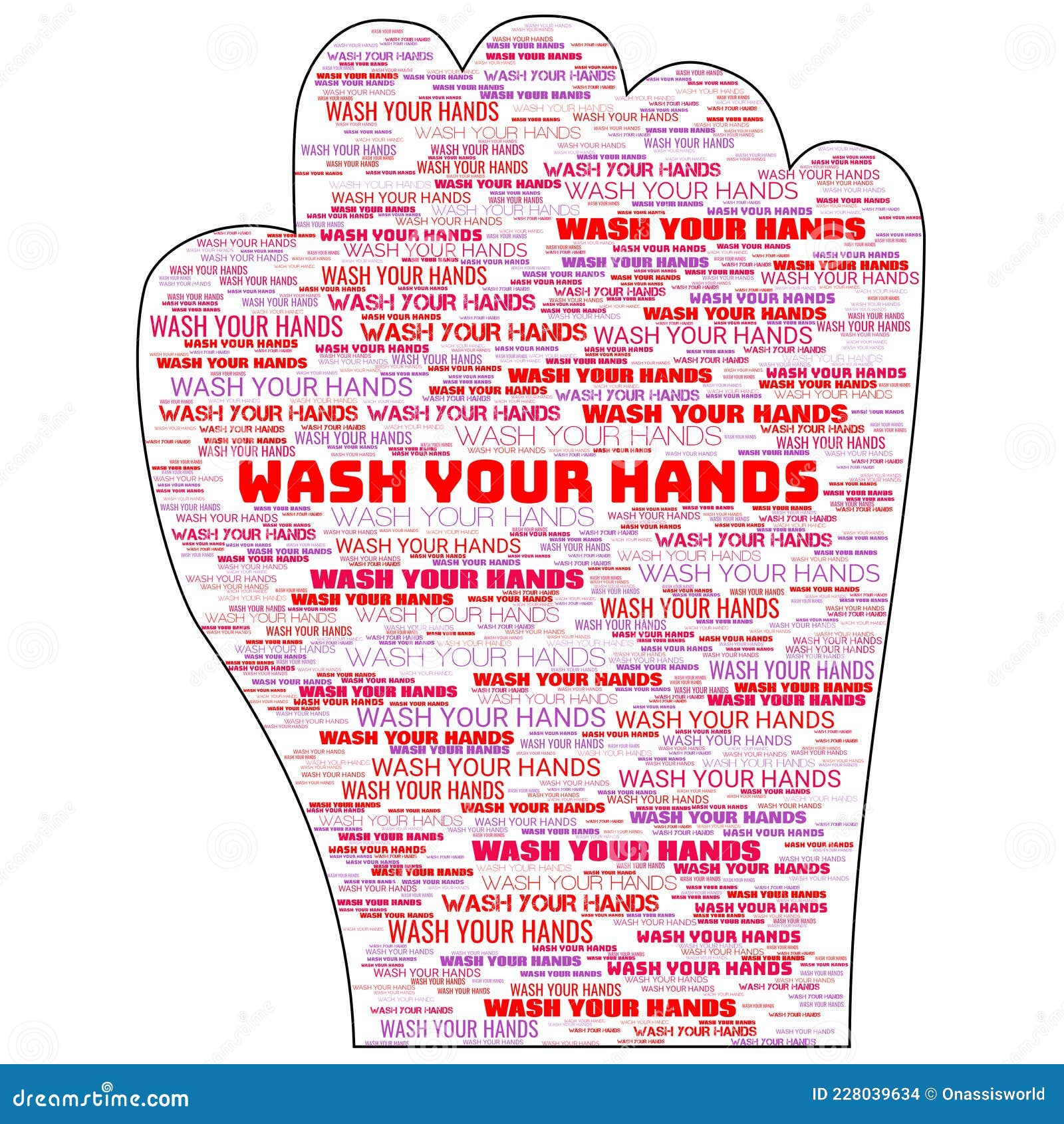 Wash Your Hands Text Printable Illustration Stock Illustration ...