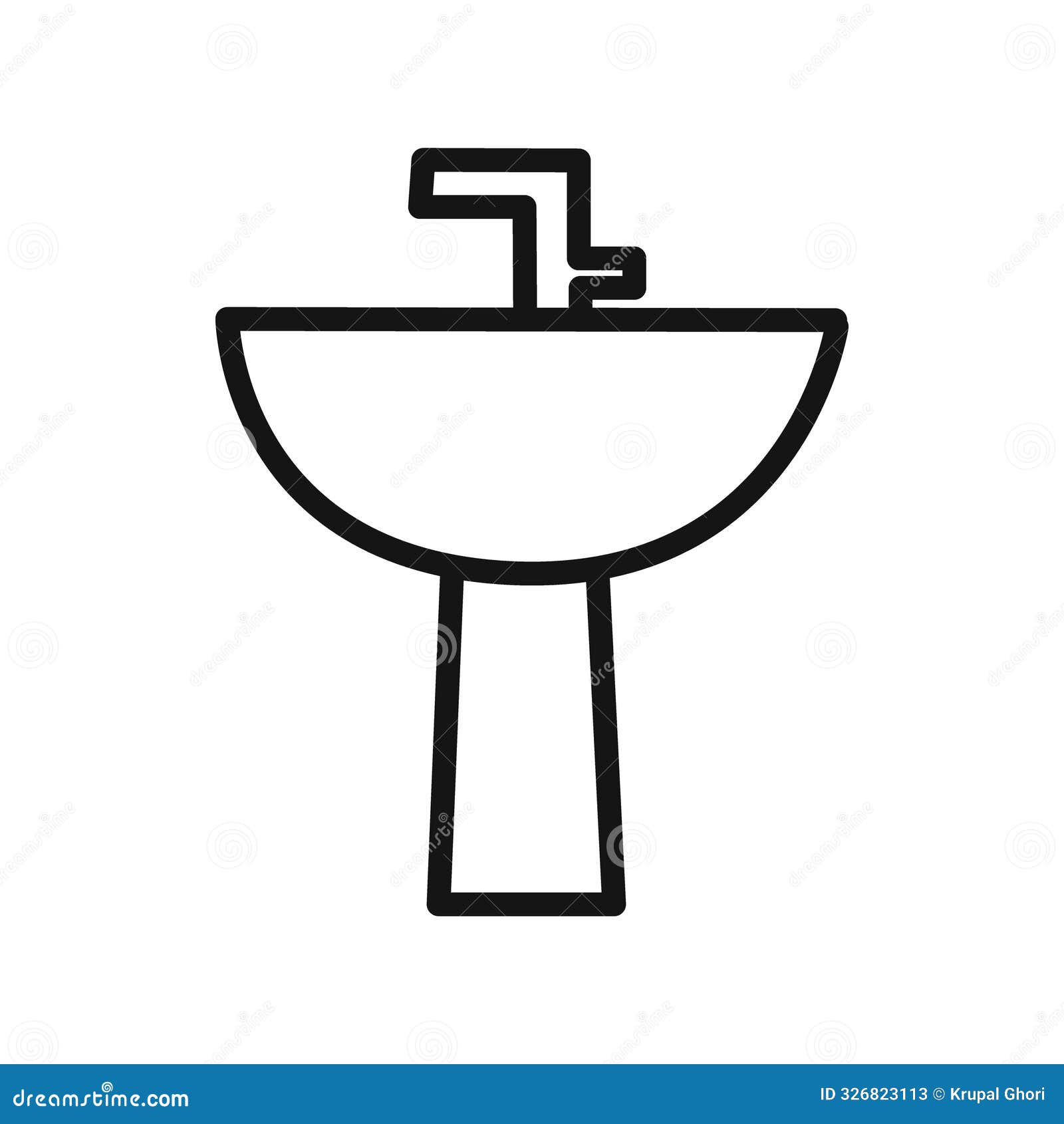 Washbasin Icon Linear Vector Graphics Sign Stock Illustration ...
