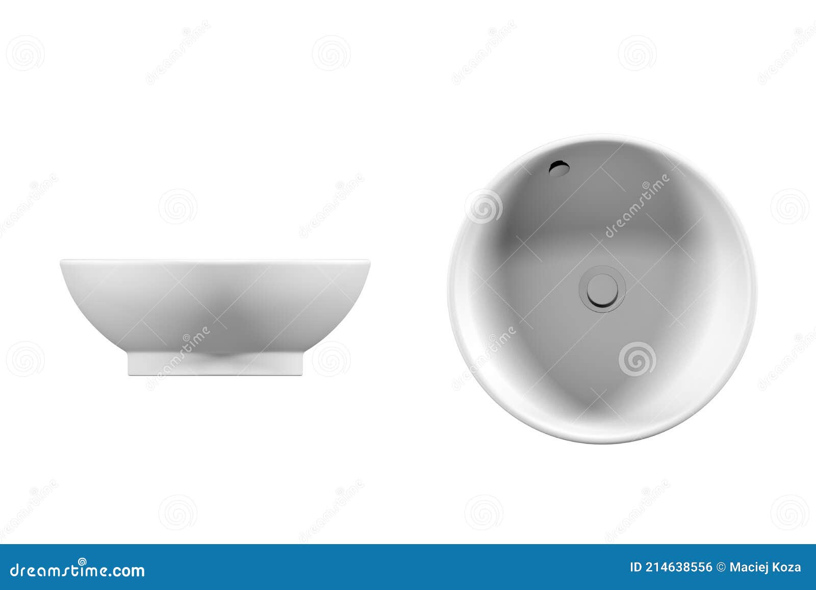Washbasin Mockup with Tap Isolated on White Stock Illustration ...
