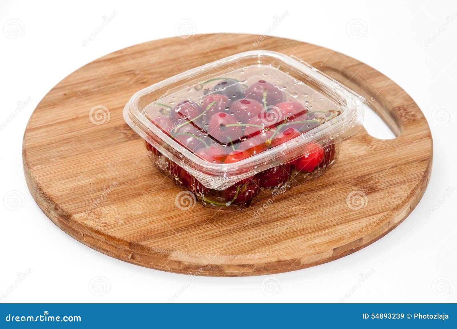 WASHED CHERRIES and PACKED in a TRANSPARENT BOX Stock Image - Image of ...