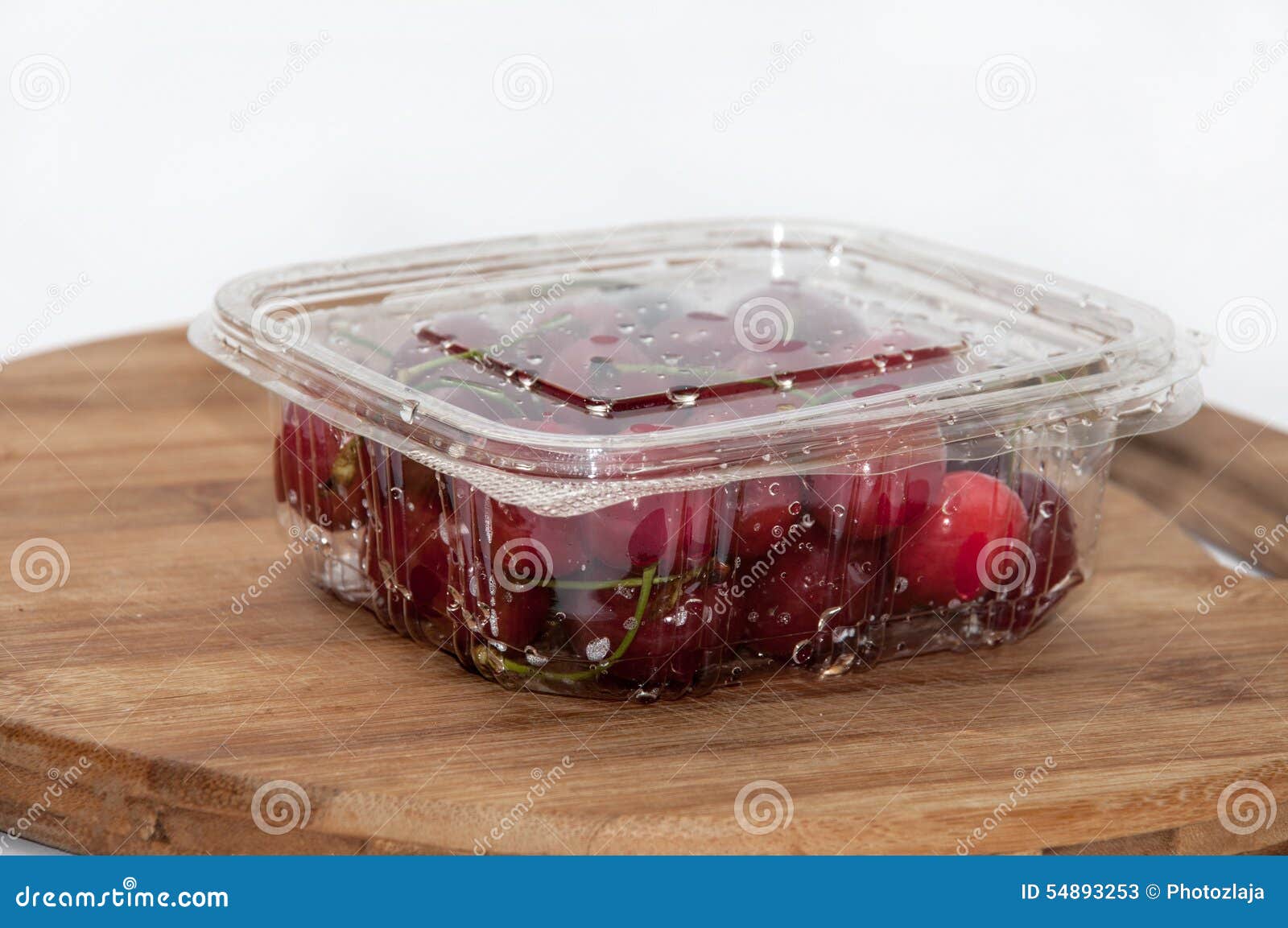 WASHED CHERRIES and PACKED in a TRANSPARENT BOX Stock Image - Image of ...