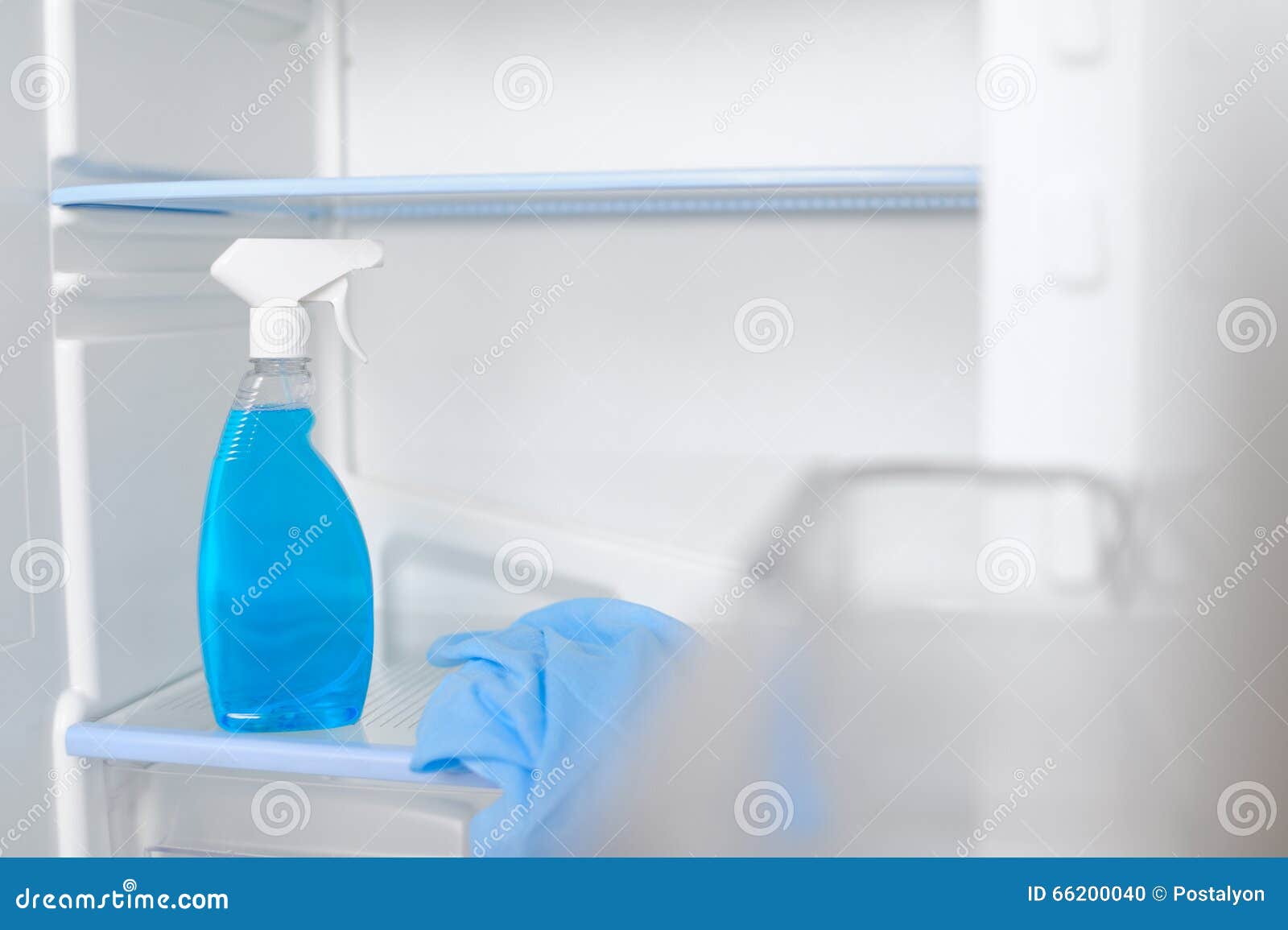 Washed Clean the Refrigerator with Soapy Liquid and a Rag. Stock Photo ...