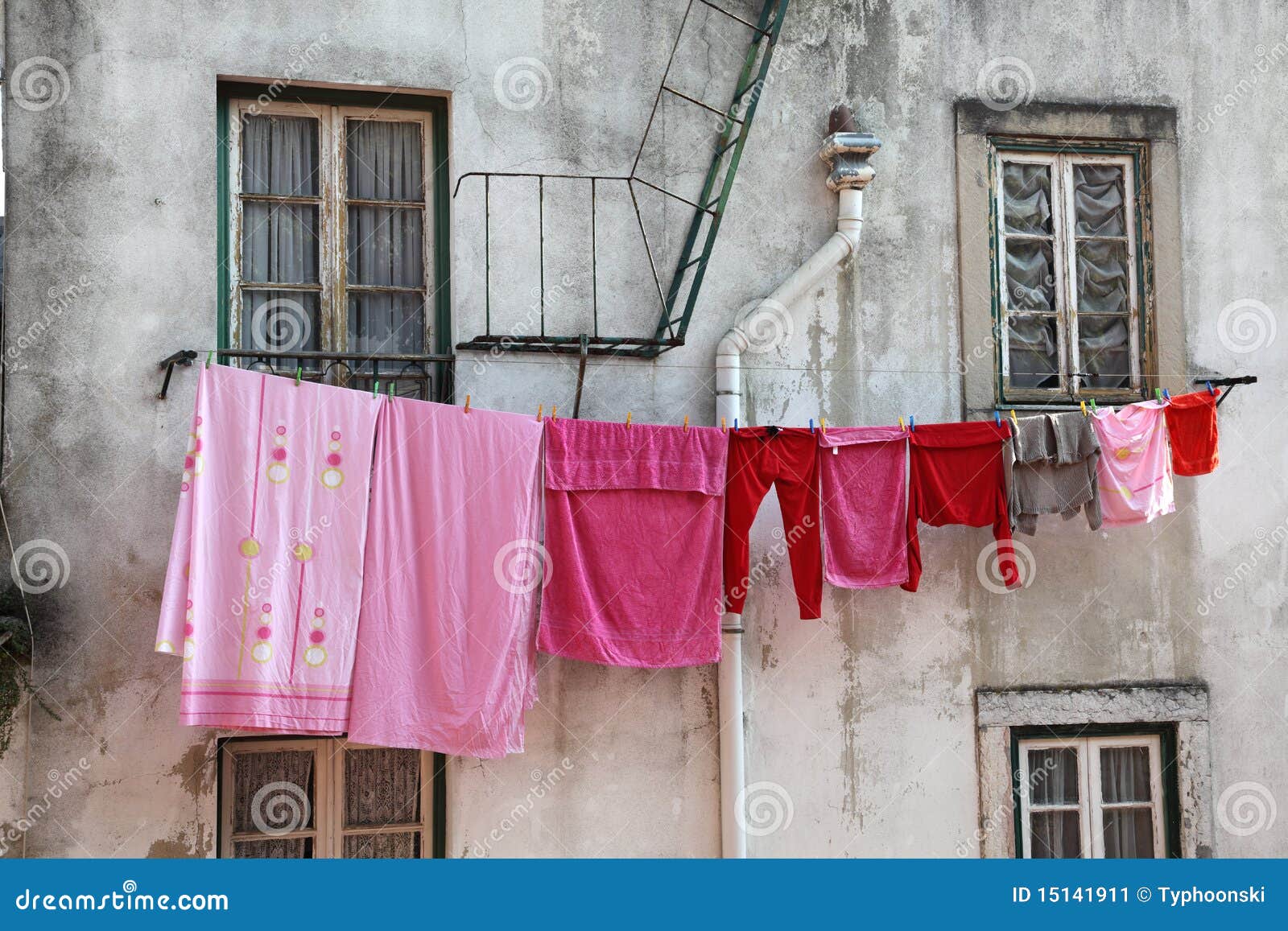 Washed clothes drying stock image. Image of washed, clothesline - 15141911