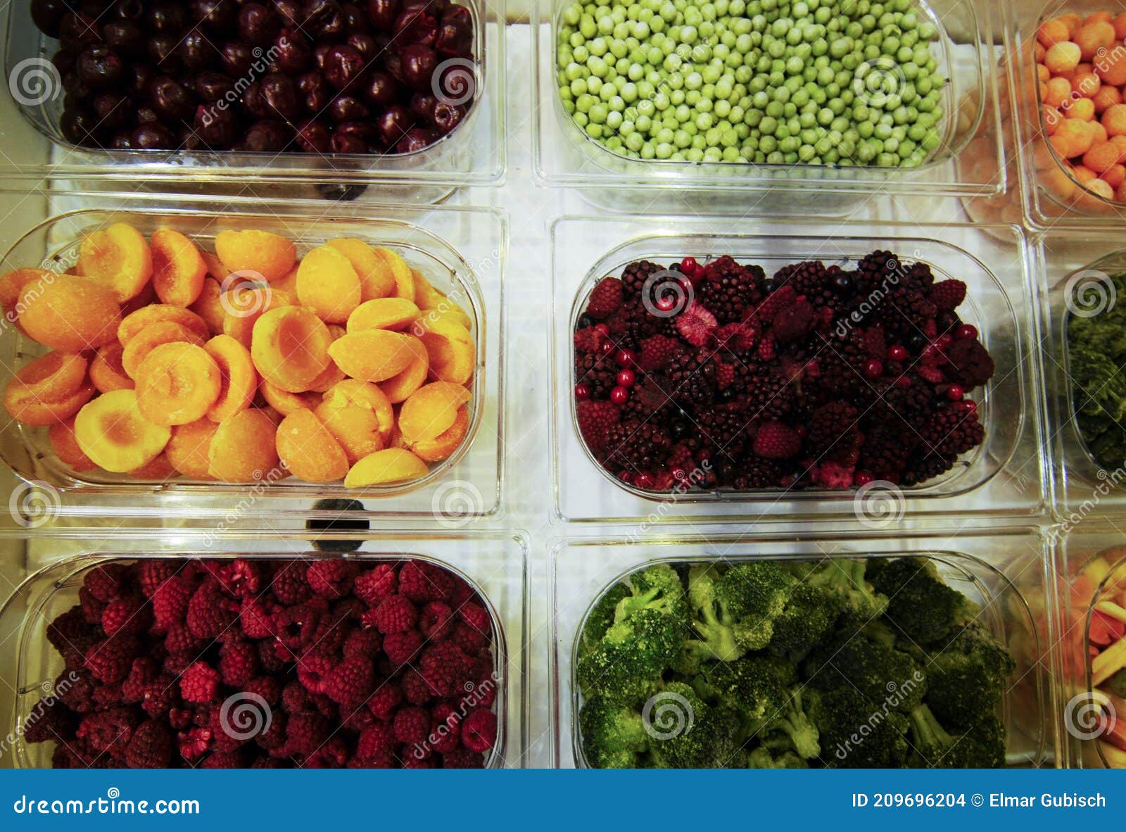 Washed and Cut Fruit and Vegetables in Plastic Containers Stock Photo ...