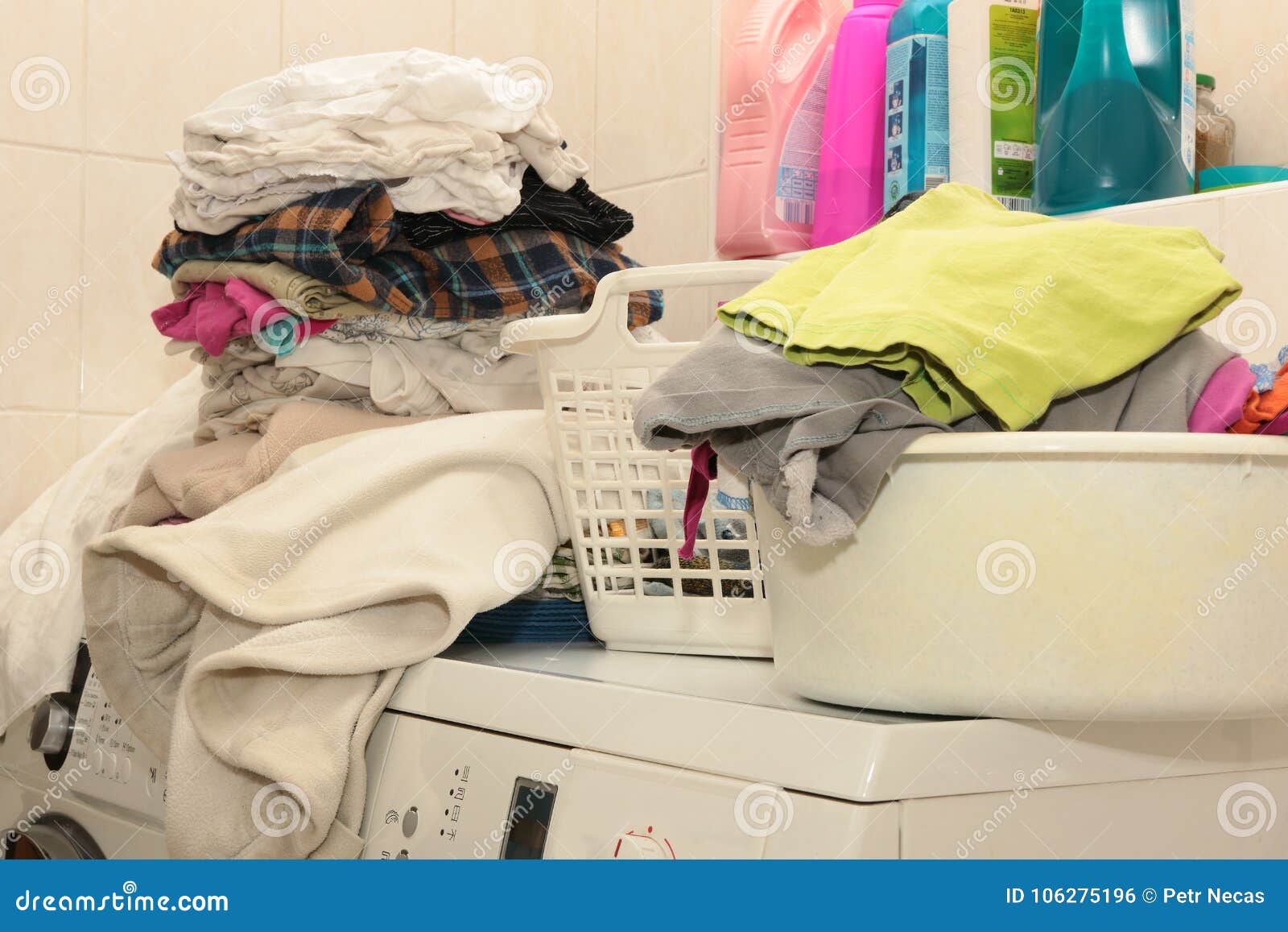 Washed laundry stock photo. Image of mess, colorful - 106275196