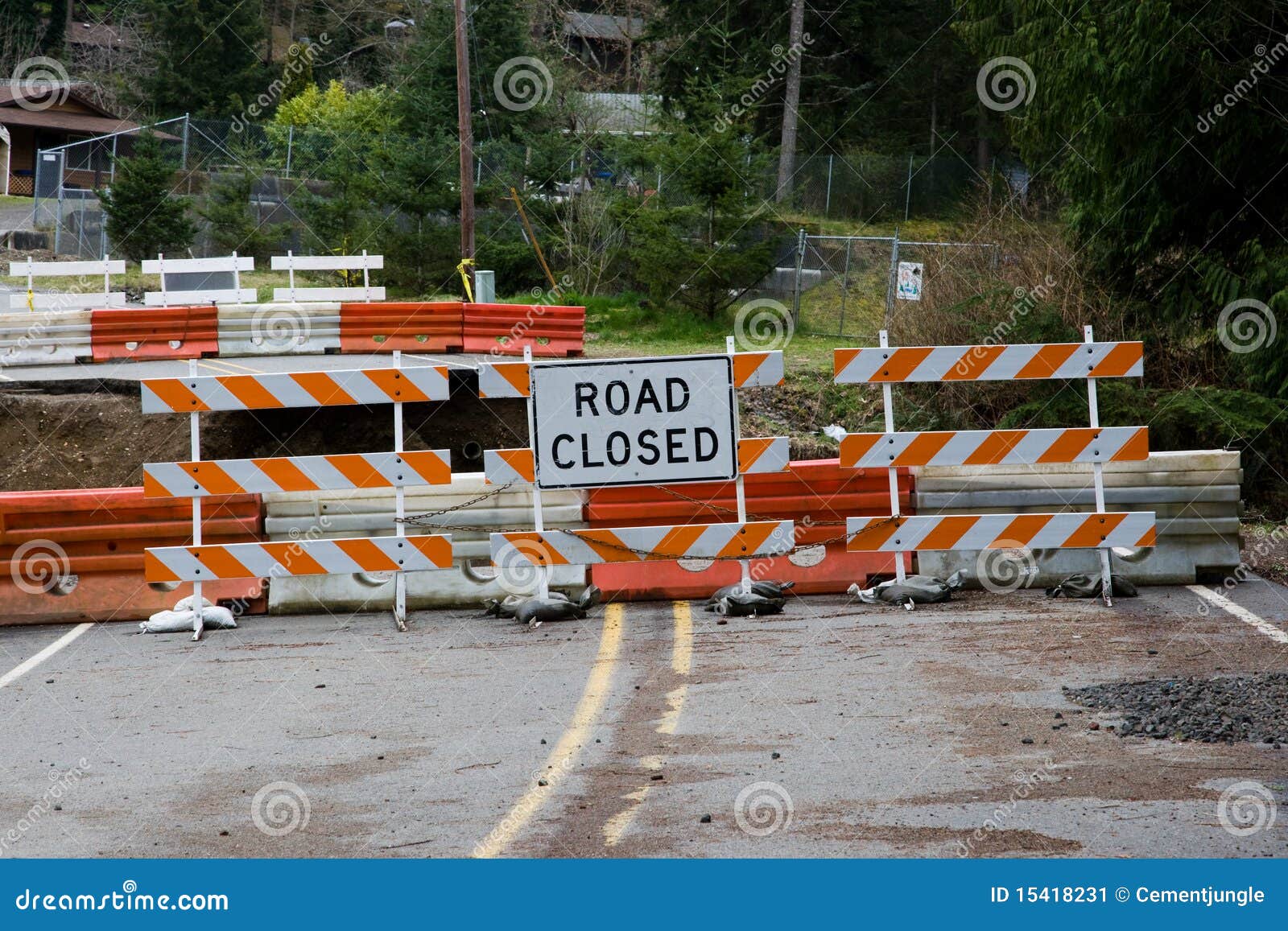 Washed out road stock image. Image of broken, failure - 15418231