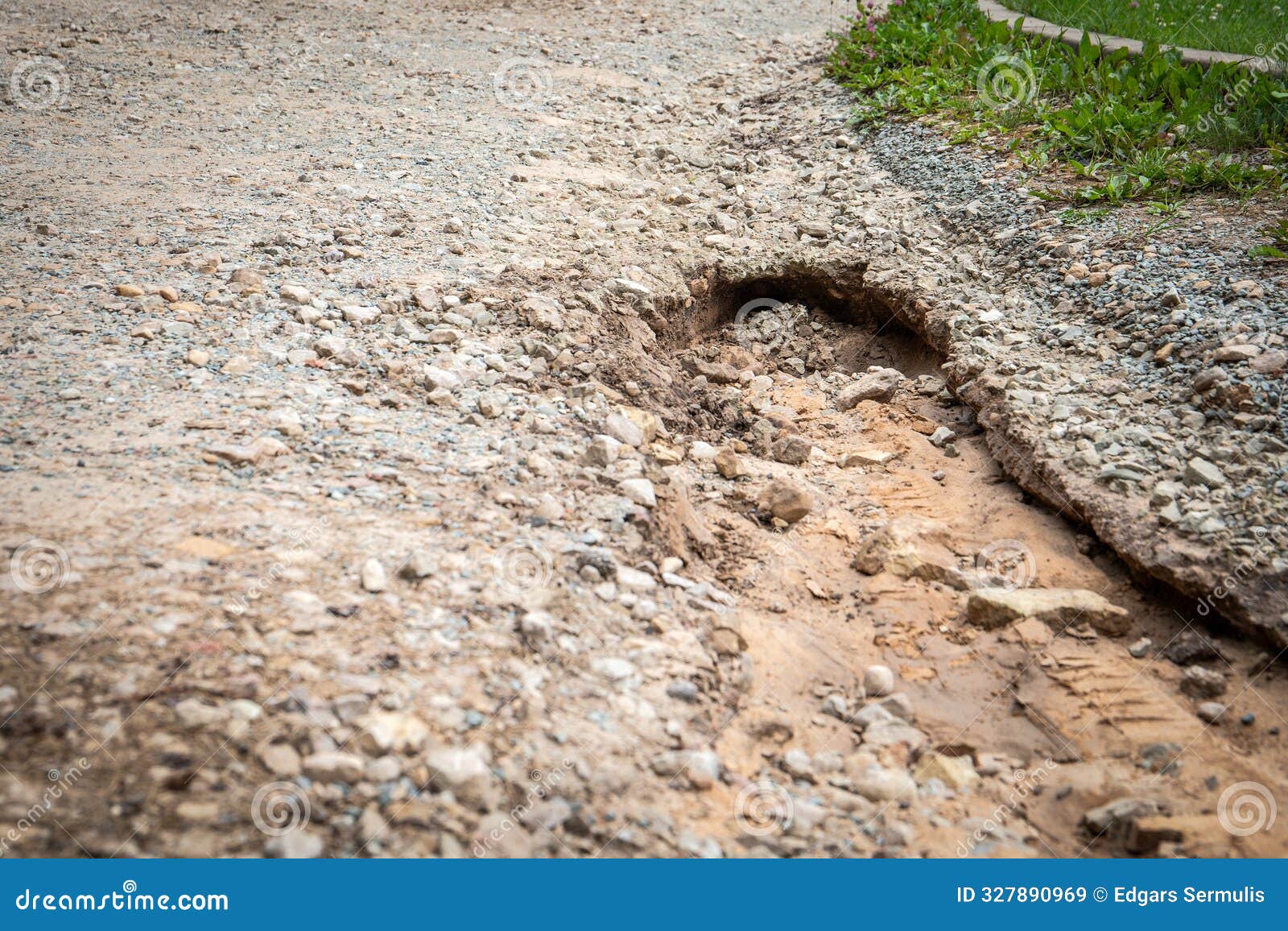 Washed Out and Worn Road, Deterioration of Infrastructure Stock Image ...