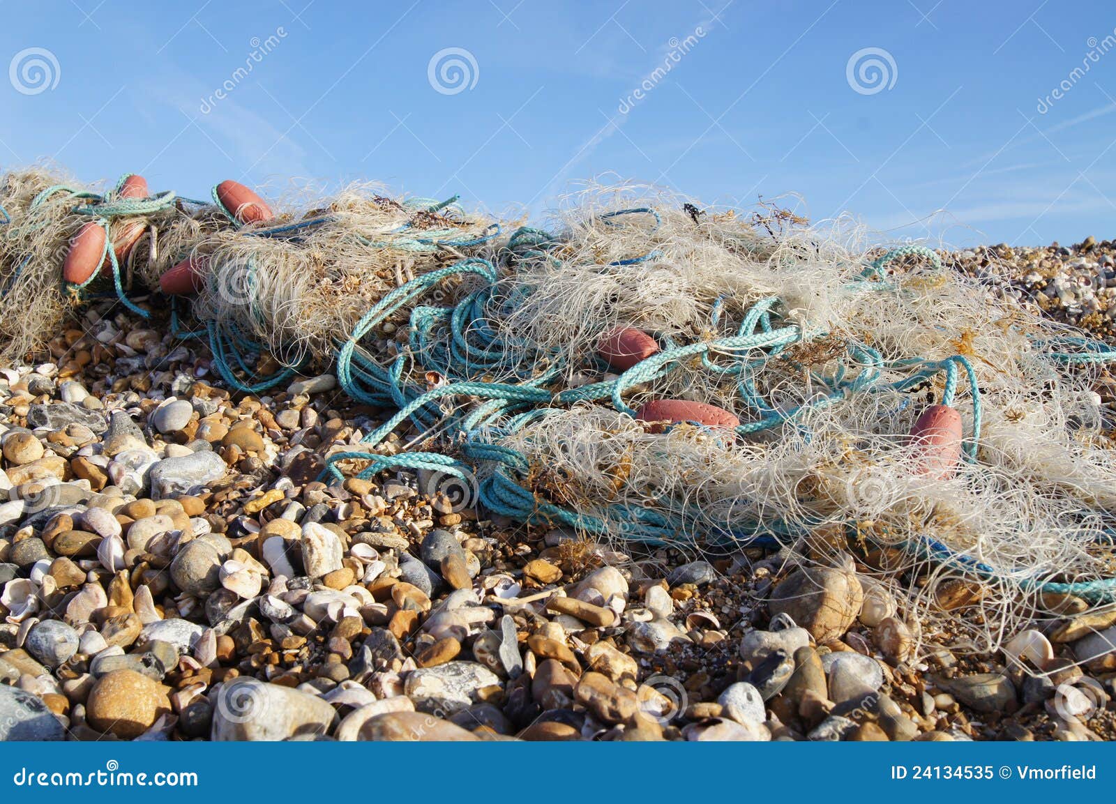 Washed Up Nets stock image. Image of pebbles, beach, fish - 24134535