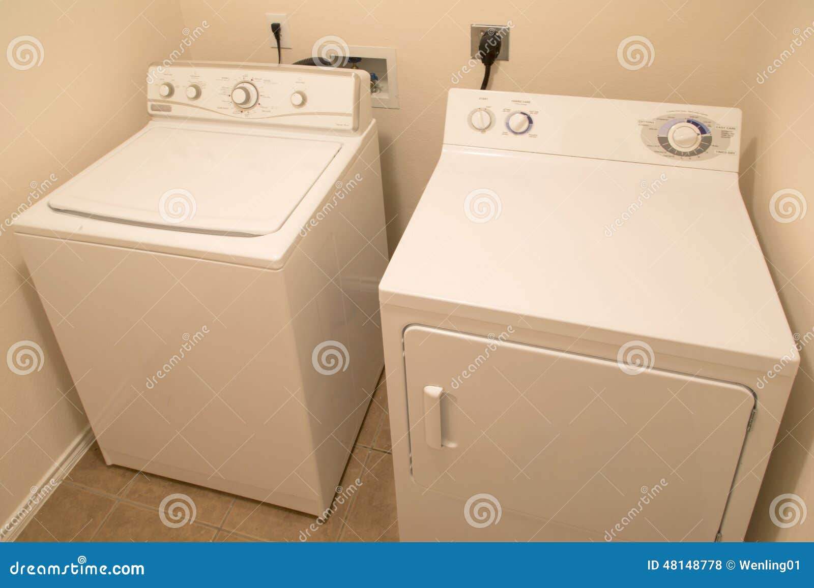 Washer and Dryer in Washroom Background Stock Photo - Image of modern ...
