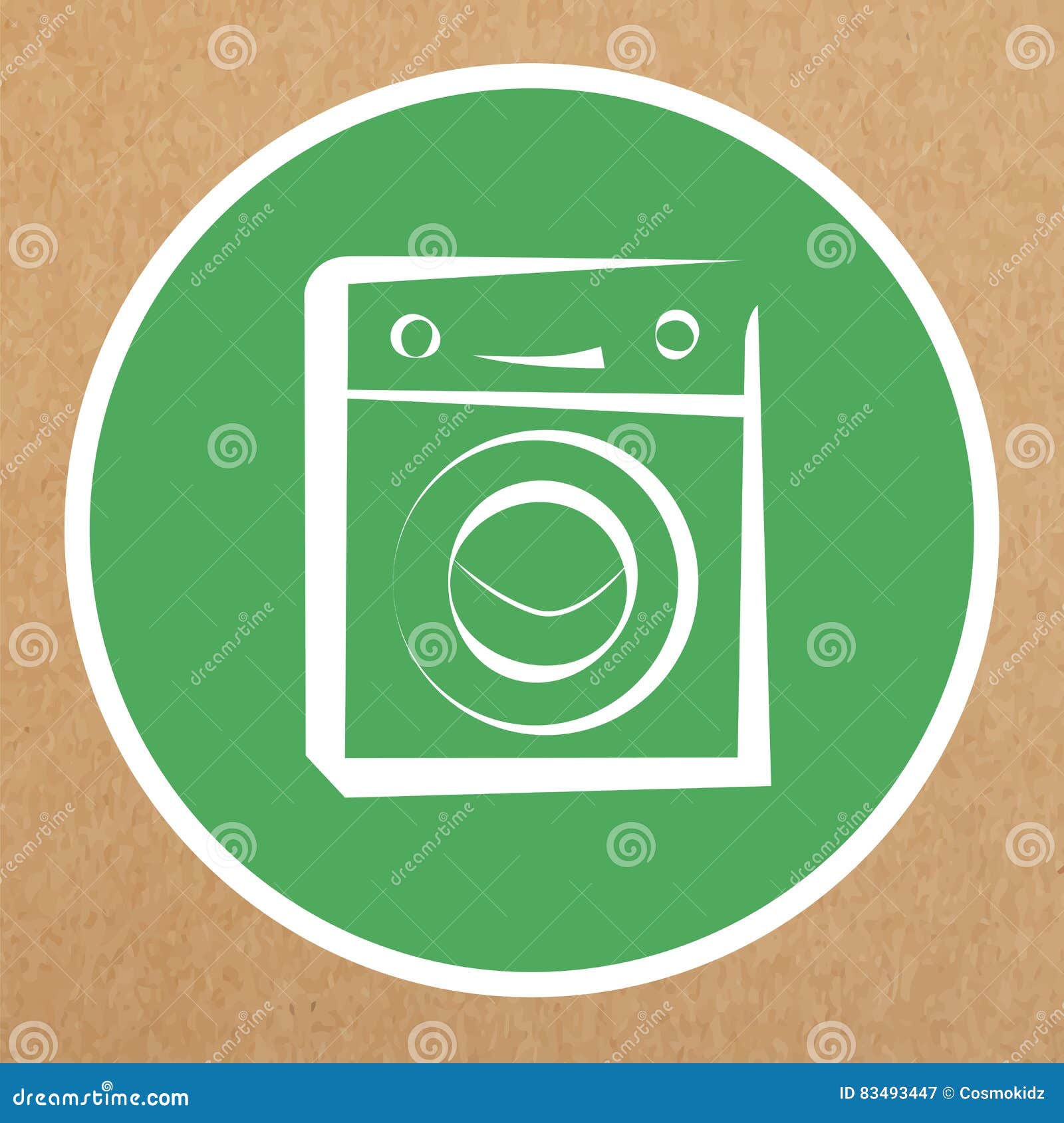 Washer Icon, Vector Sign of Cute Kawaii Washing Machine Stock Vector ...