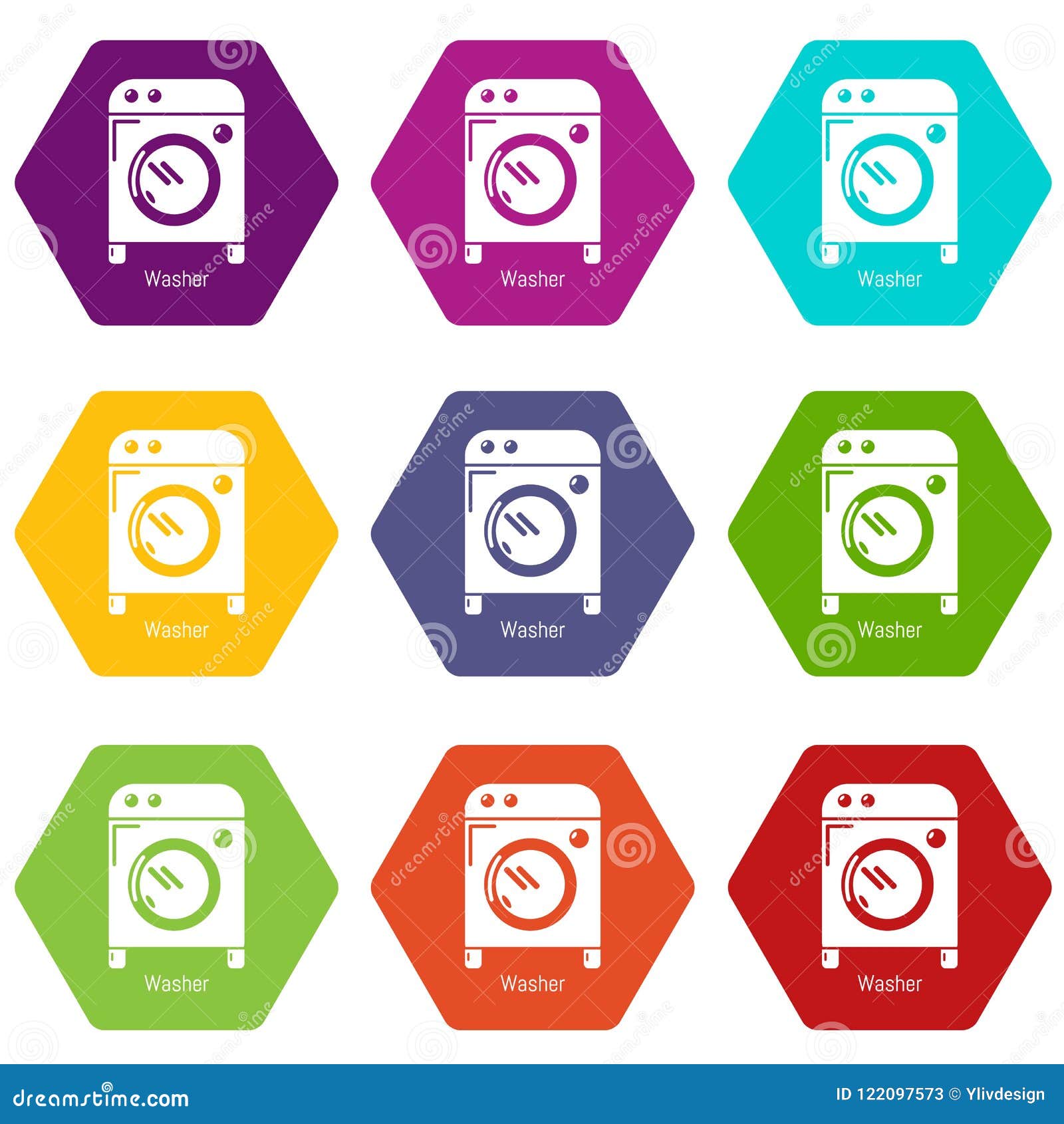 Washer icons set 9 vector stock vector. Illustration of clothes - 122097573