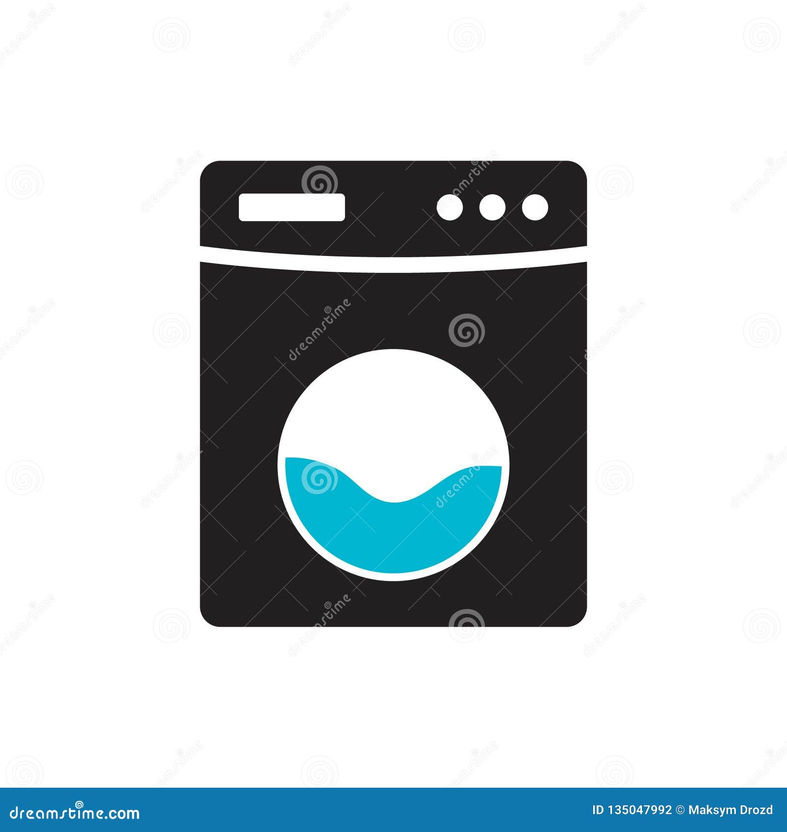 Washer vector icon stock illustration. Illustration of machine - 135047992