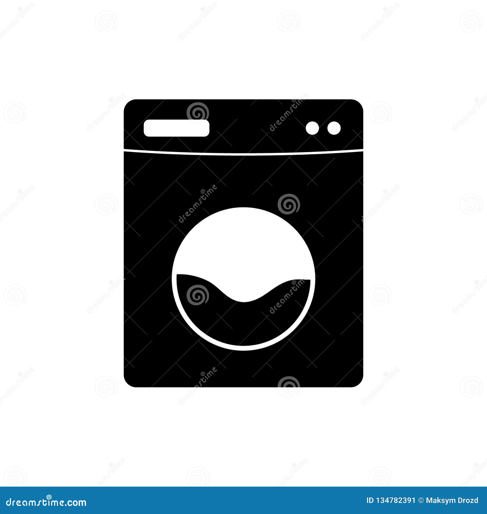 Washer Vector White Icon. Washer Flat Sign Design. Wash Machine Symbol ...