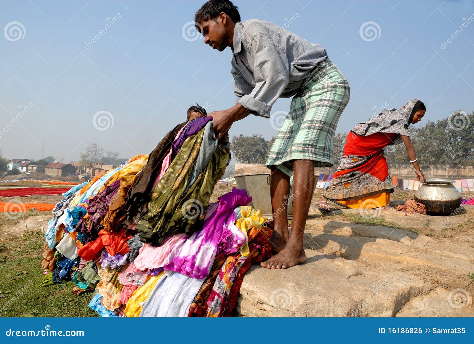 Washermen at Barakar River in India Editorial Photo - Image of ...