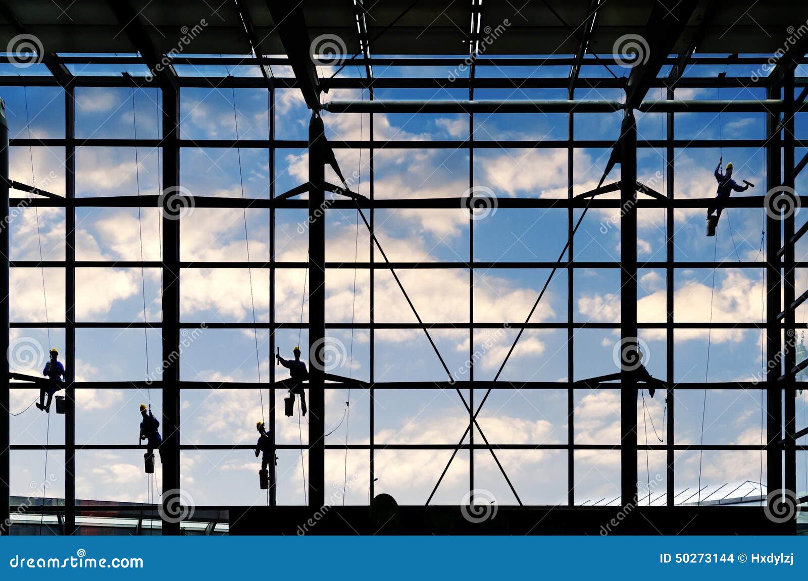 Washers wash the windows stock photo. Image of building - 50273144