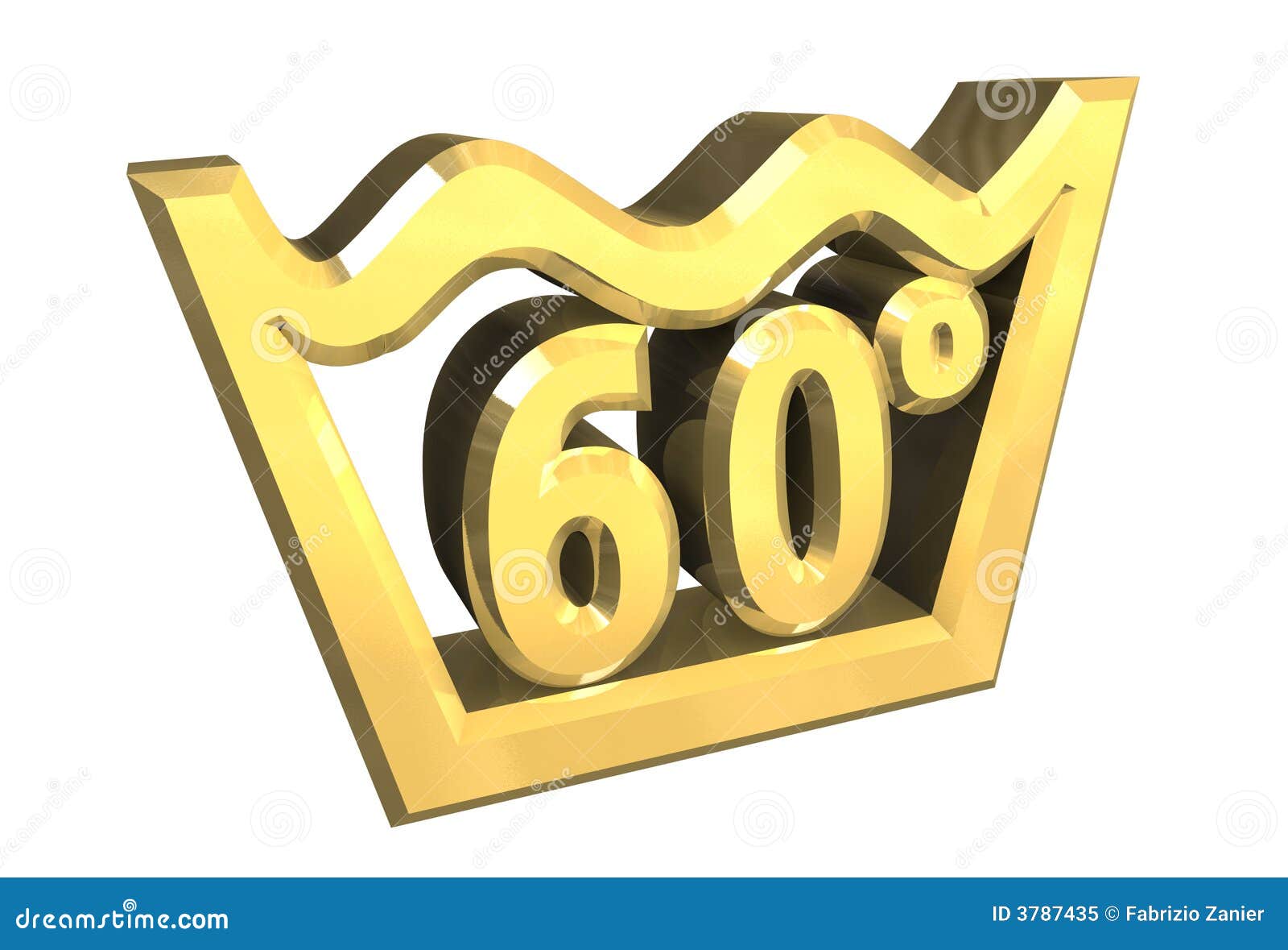 Washing 60 Degree Symbol in Gold Isolated - 3D Stock Illustration ...