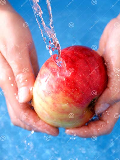 Washing apple stock image. Image of apple, delicious, healthy - 250001