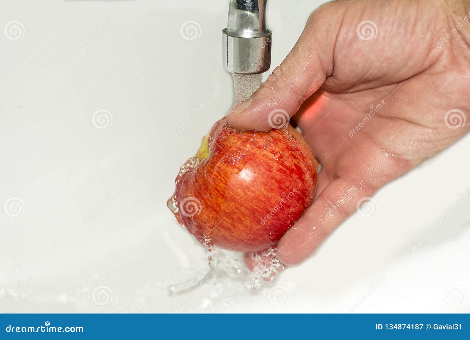 Washing Apple. Healthy Eating Concept Stock Image - Image of ingredient ...
