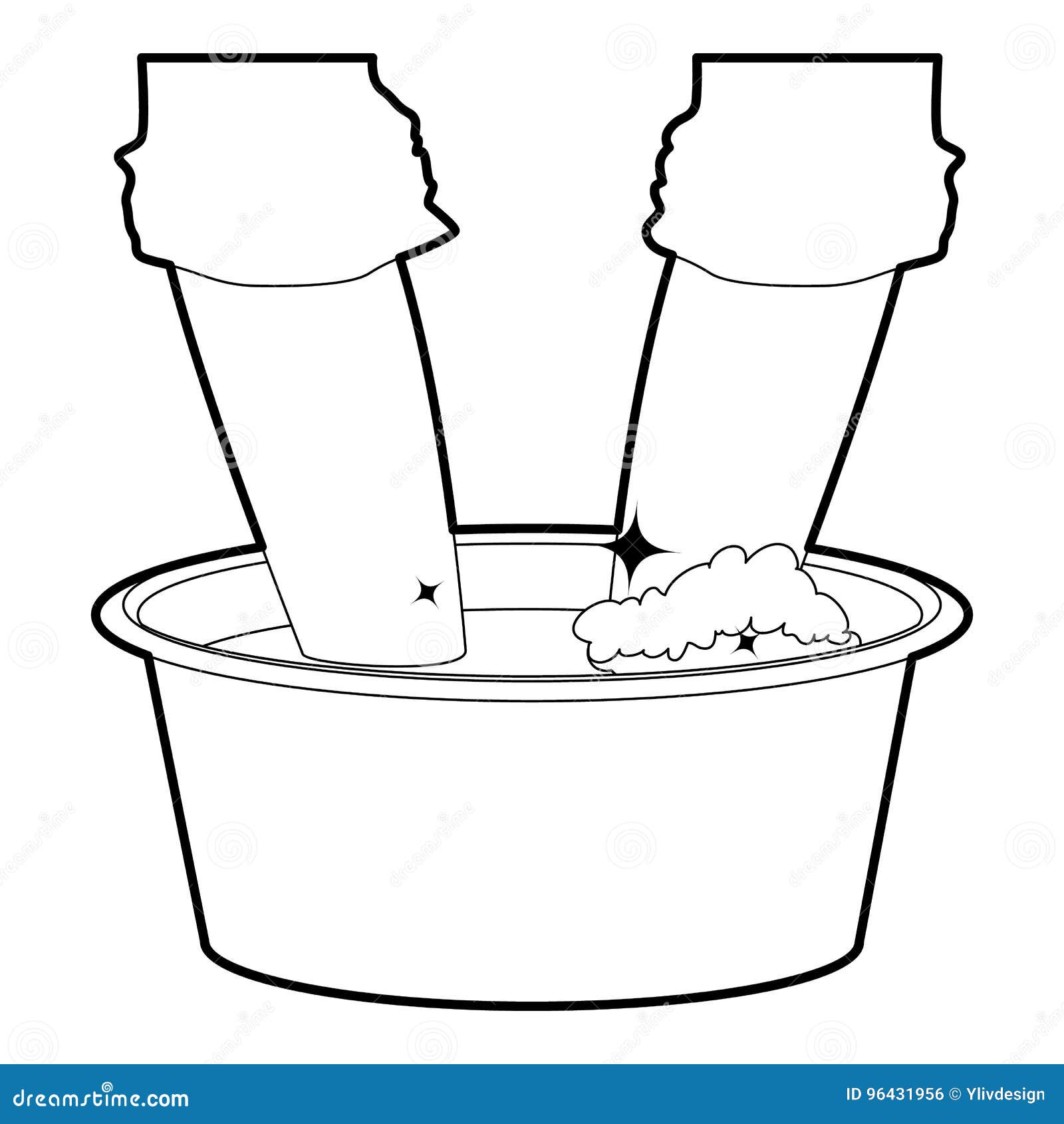 Washing In The Basin Icon Outline Vector Illustration | CartoonDealer ...