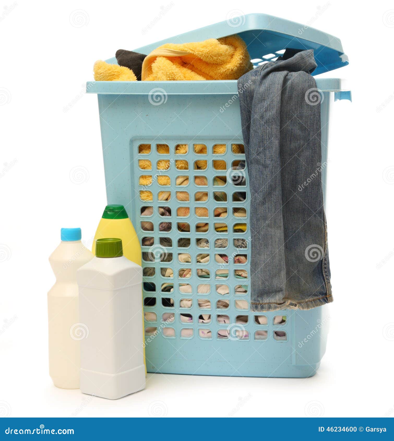 Washing Basket with Detergent Stock Photo - Image of disinfectant ...