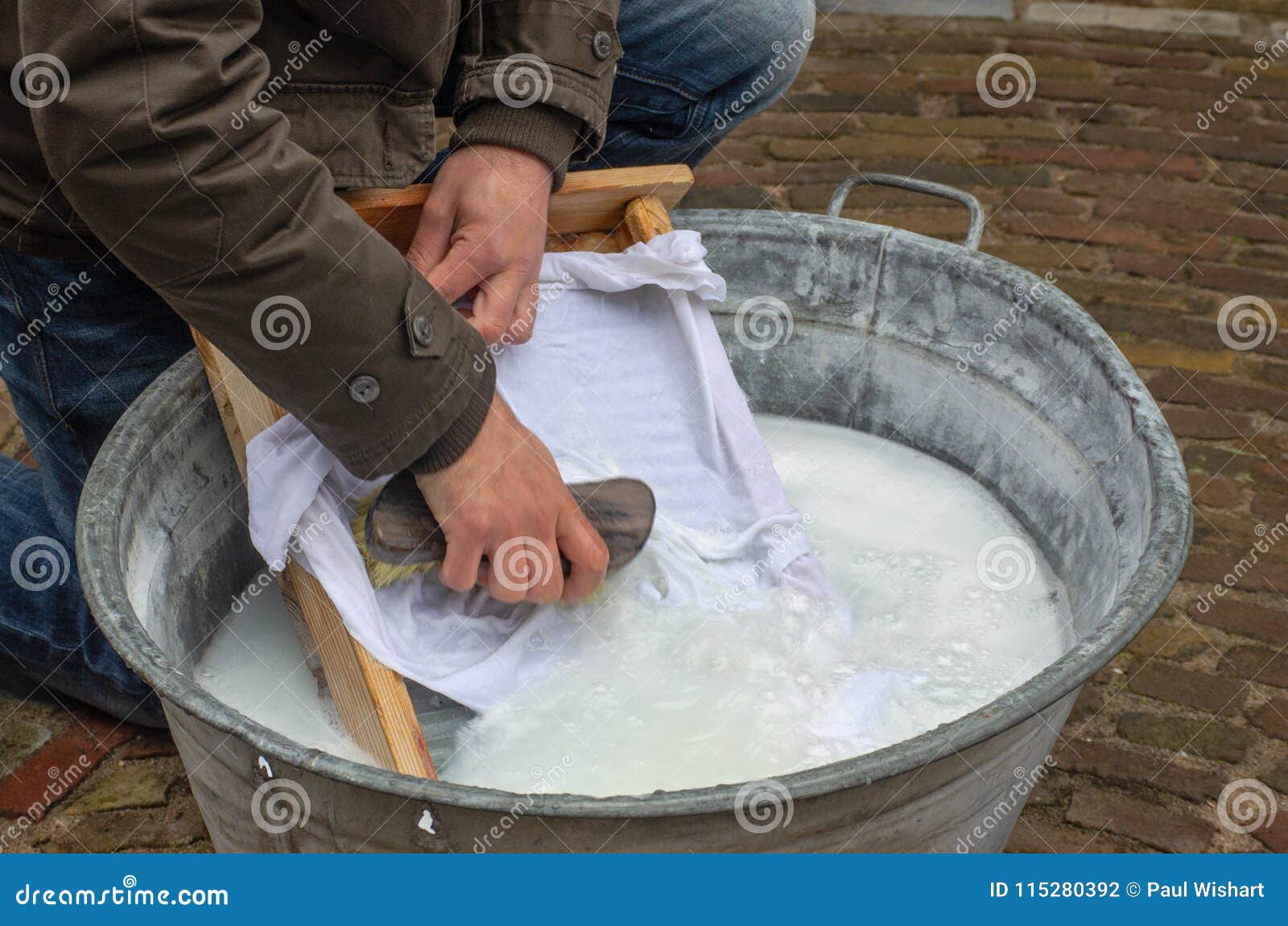 Washing Being Done by Traditional Method Stock Photo - Image of ...