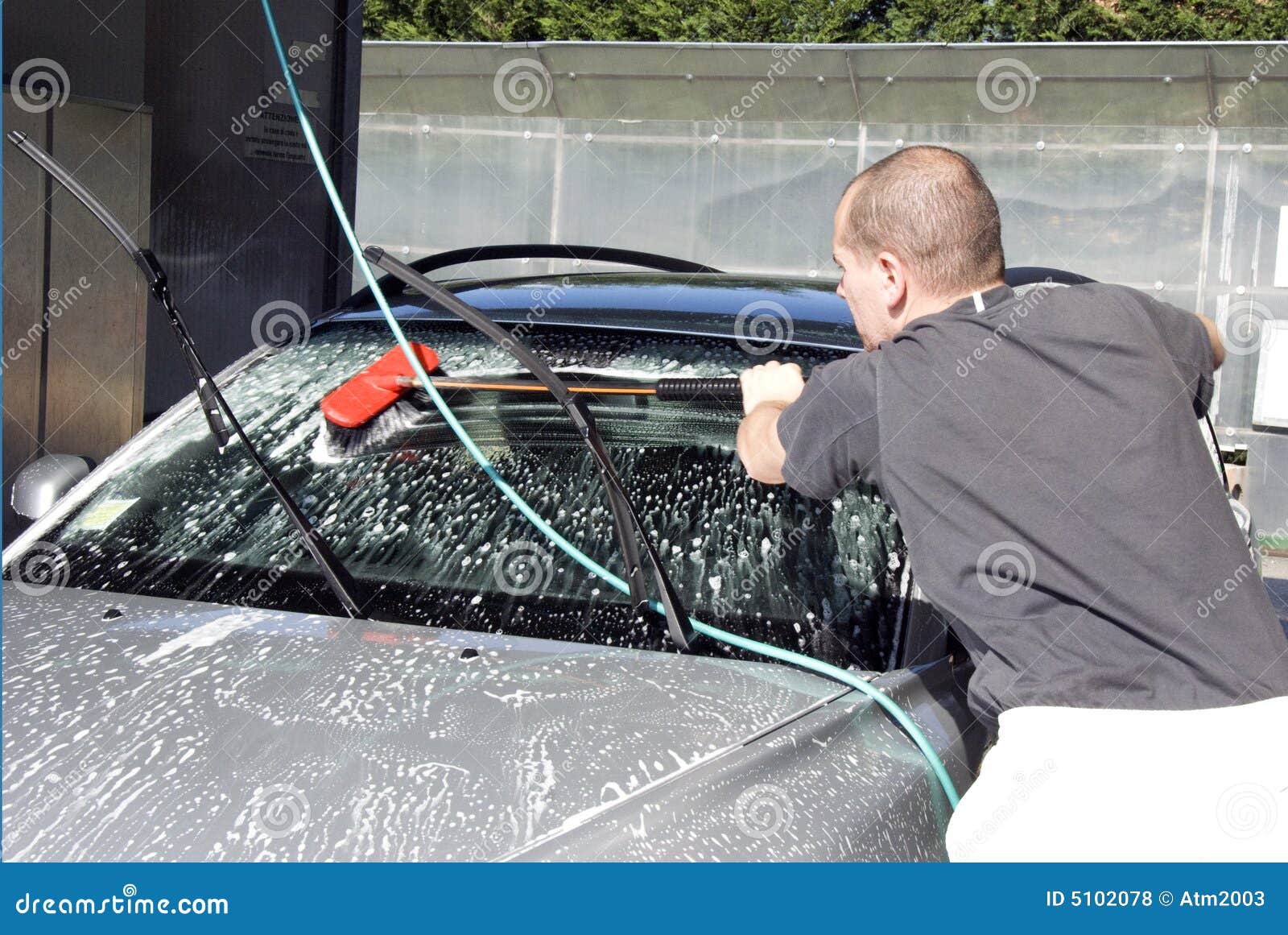 Washing the car stock photo. Image of rinse, scrub, friction - 5102078