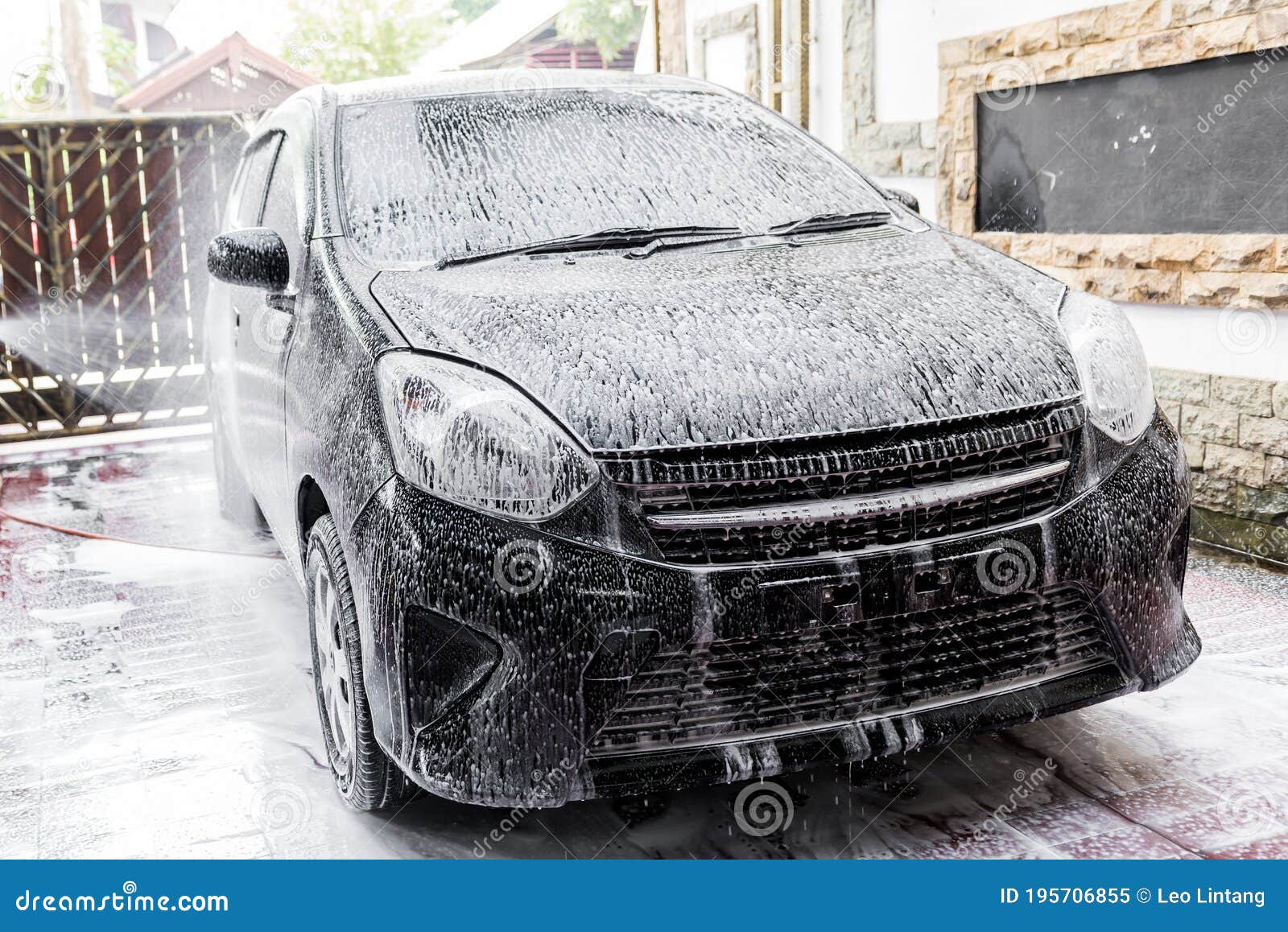 Washing the car stock image. Image of automotive, dust - 195706855