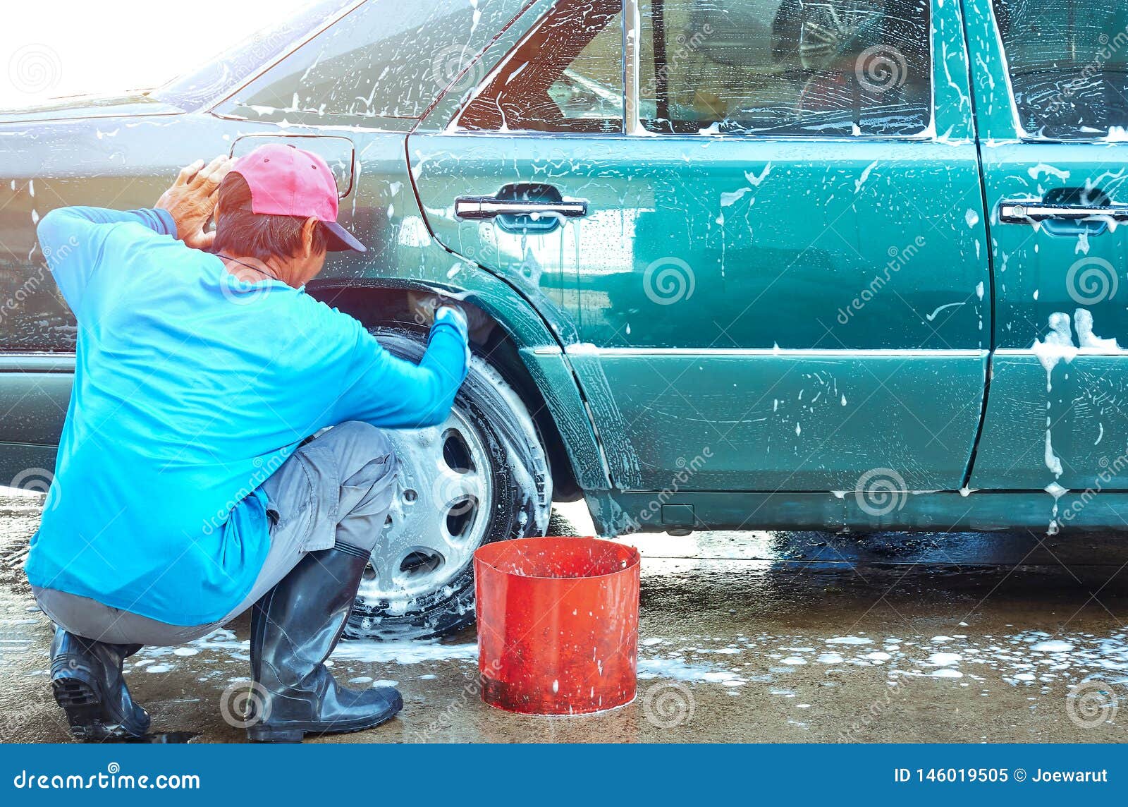 Car wash by hand stock image. Image of work, clean, diligent - 146019505