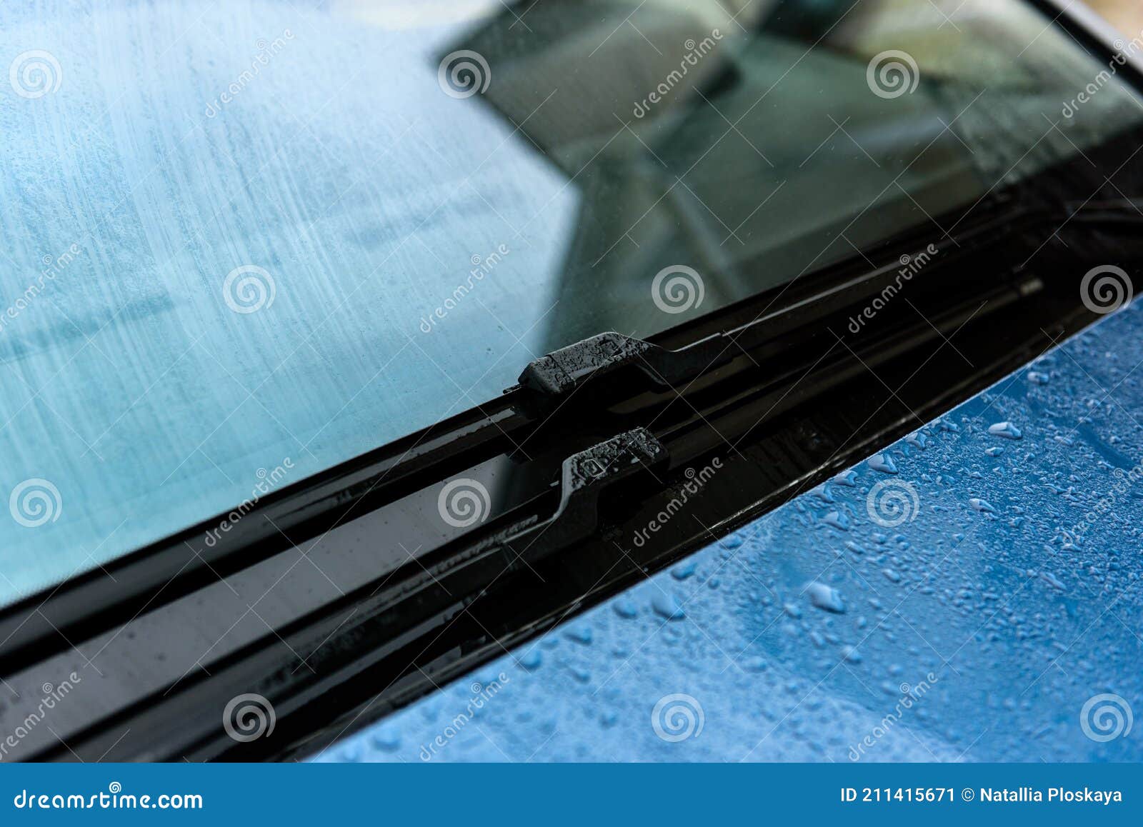 Washing Car Windscreen with Wipers and Liquid Stock Image - Image of ...