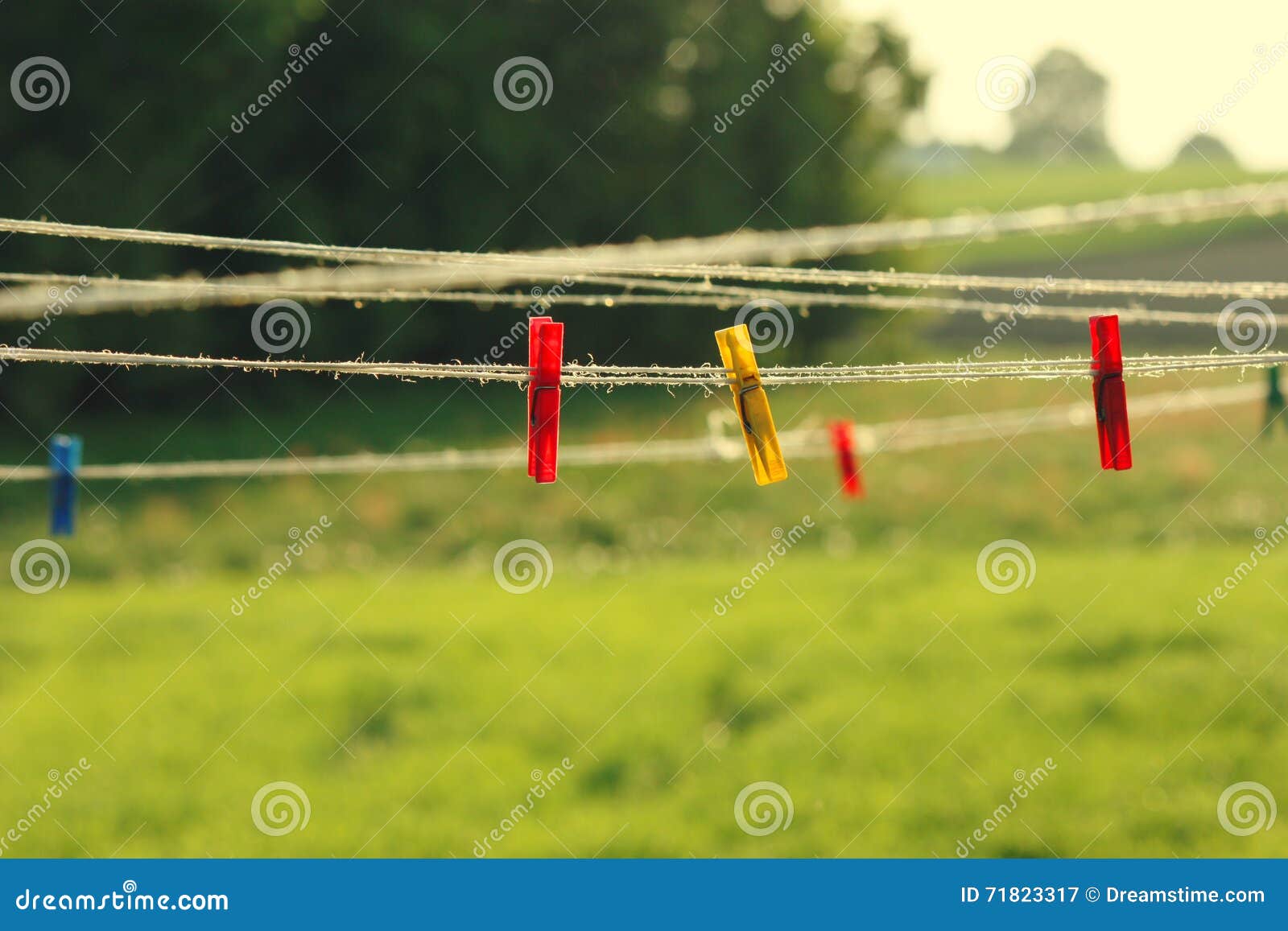 Washing clips on a string stock image. Image of string - 71823317