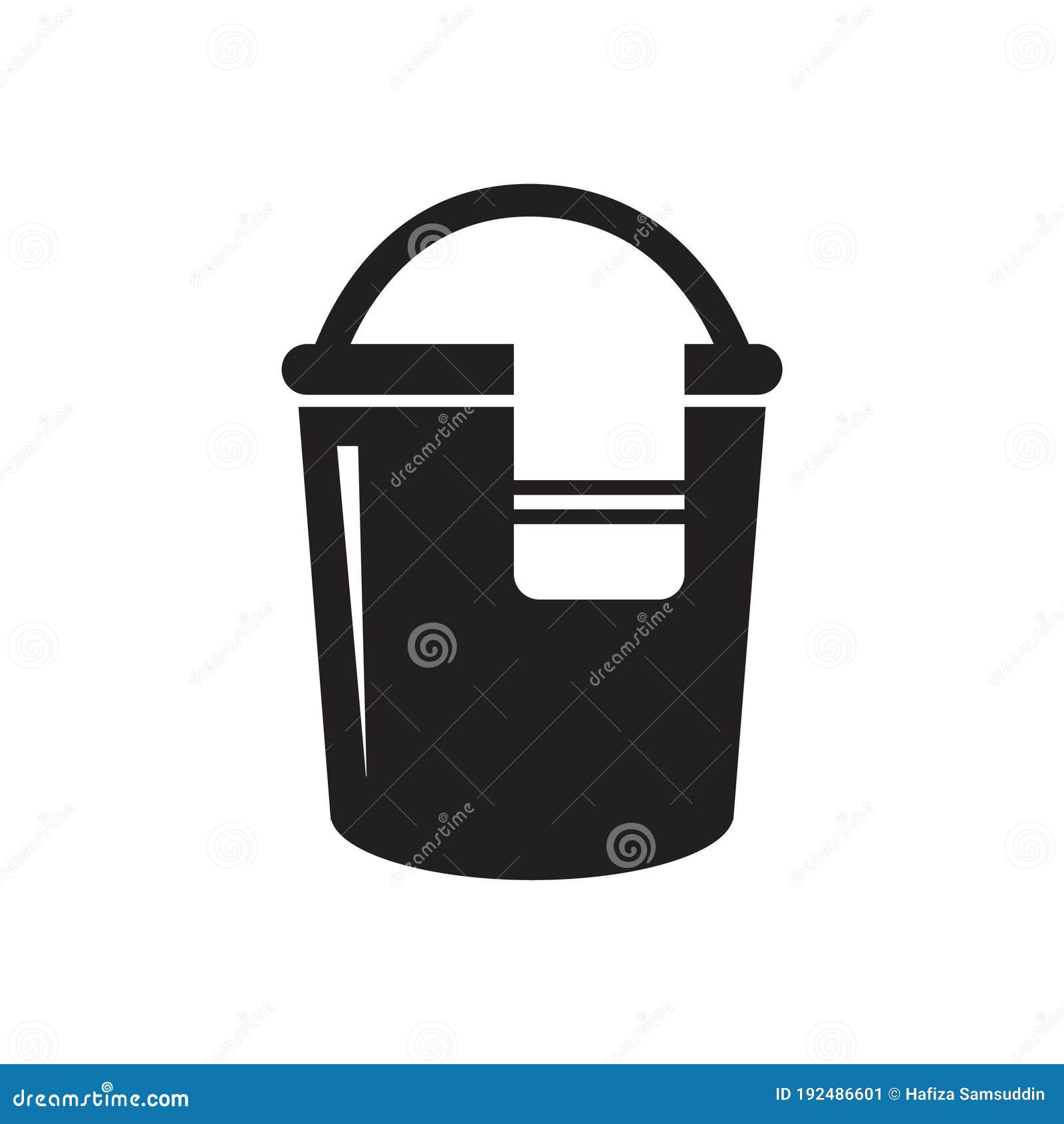 Washing Cloth on Bucket of Water. Vector Illustration Decorative Design ...