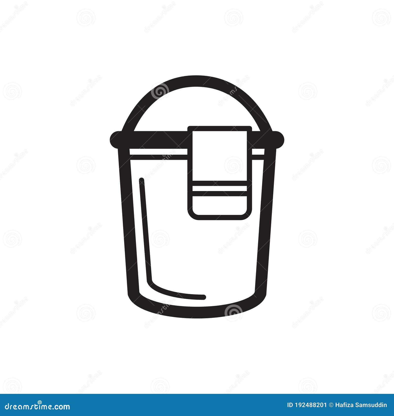 Washing Cloth on Bucket of Water. Vector Illustration Decorative Design ...