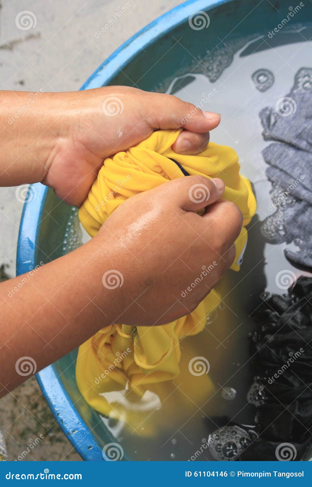 Washing clothes by hand stock photo. Image of concepts - 61104146