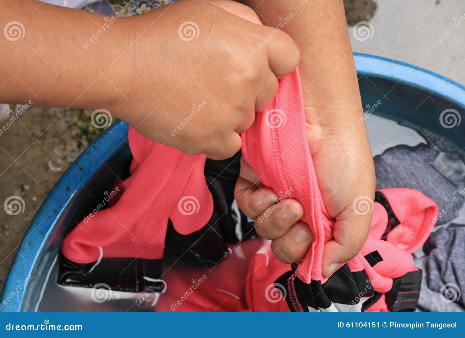 Washing clothes by hand stock image. Image of life, objects - 61104151