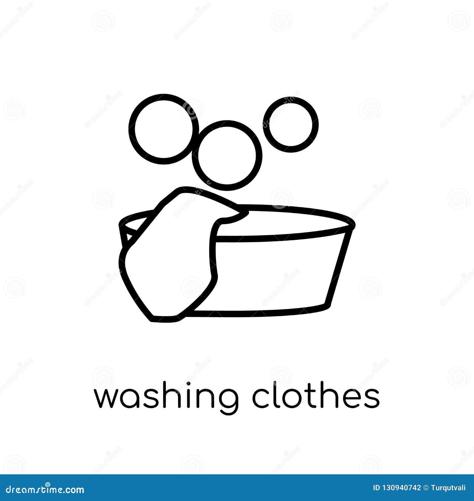 Washing Clothes Icon. Trendy Modern Flat Linear Vector Washing C Stock ...