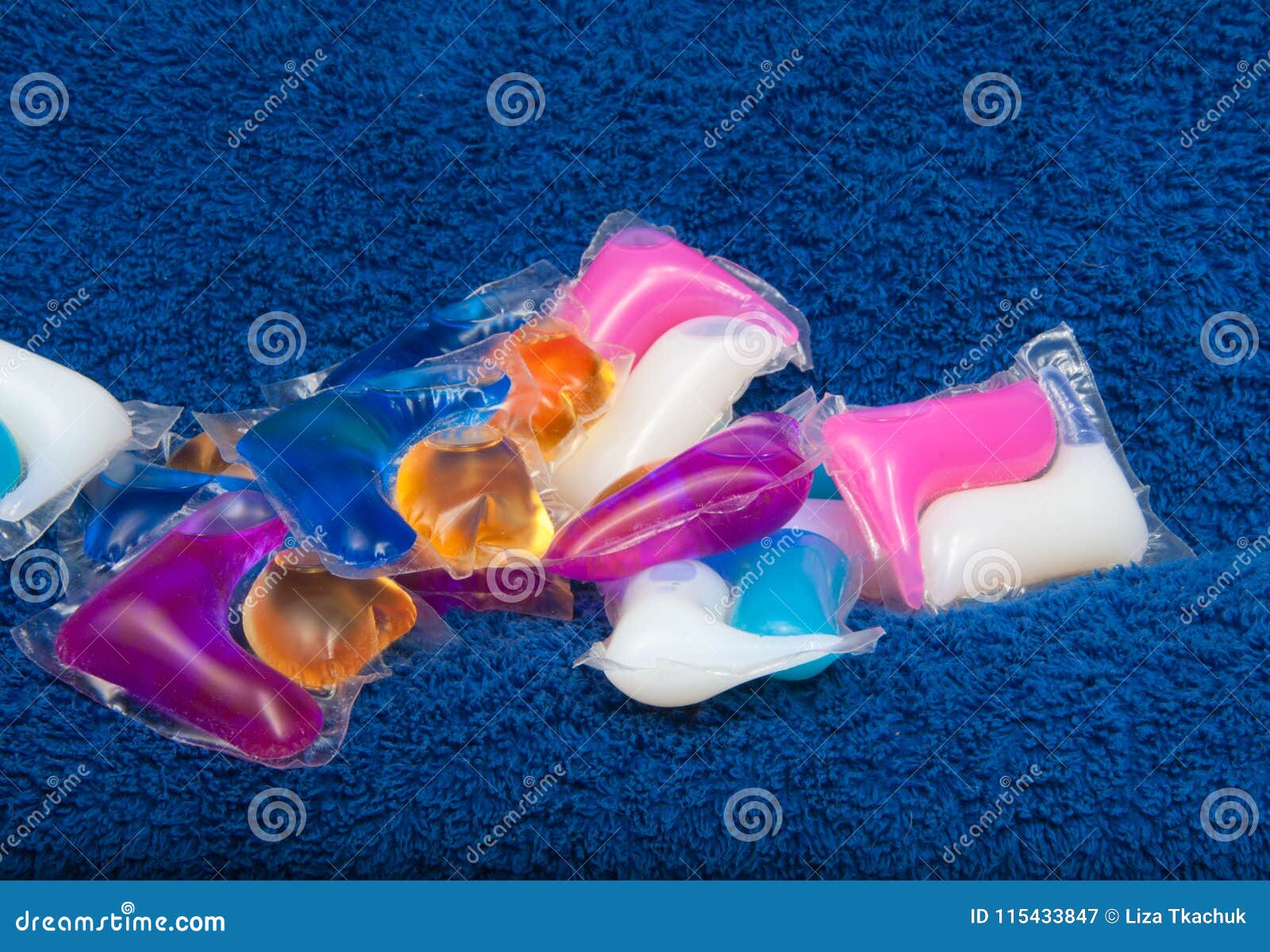 Washing Color Gel Capsule on the Cloth Stock Image - Image of capsule ...