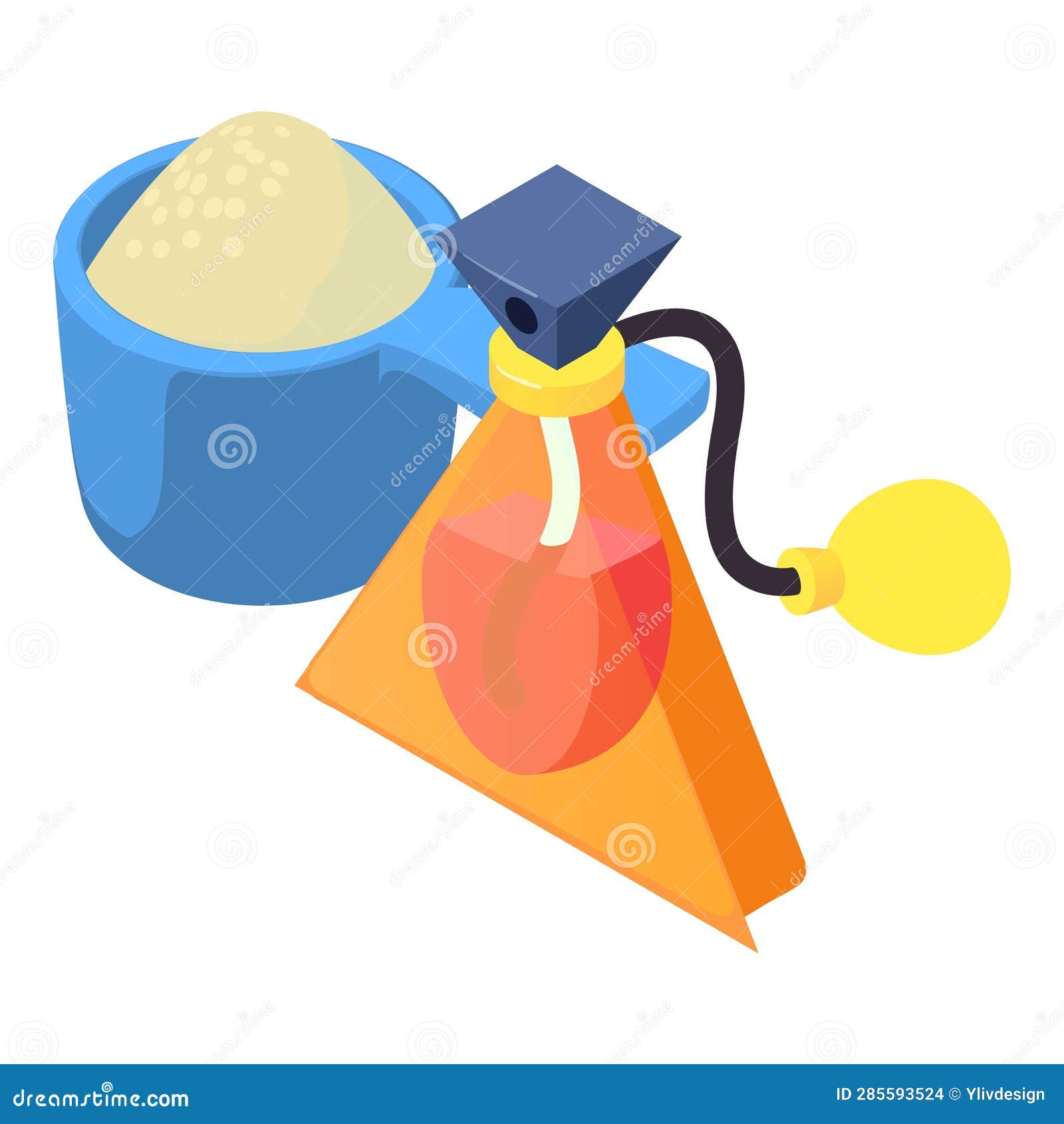 Washing Concept Icon Isometric Vector. Washing Powder in Measuring ...