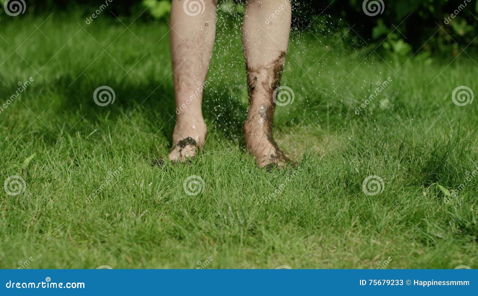 Washing Dirty Legs with Hose Stock Video - Video of nature, heat: 75679233