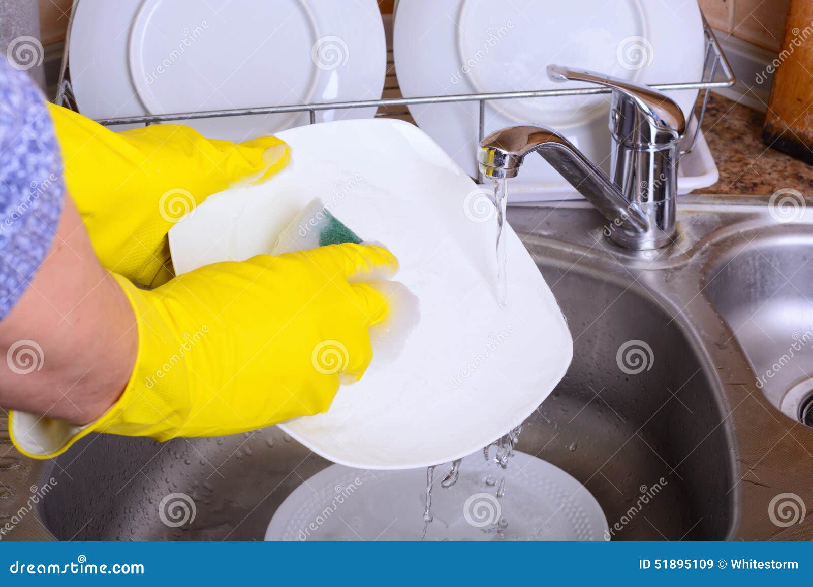 Washing dish stock image. Image of home, dishes, chef - 51895109
