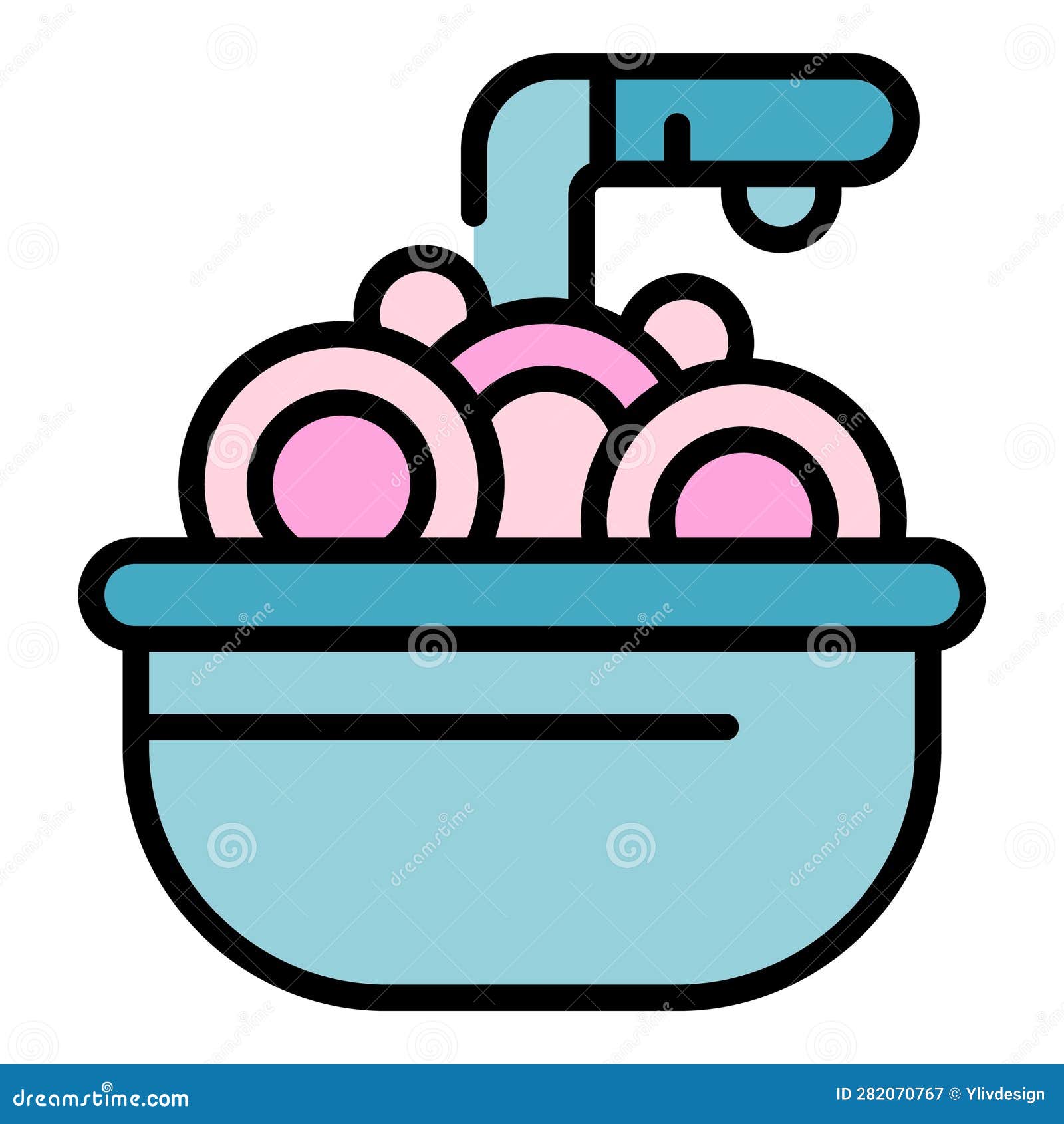 Washing Dish Icon Vector Flat Stock Vector - Illustration of clothes ...